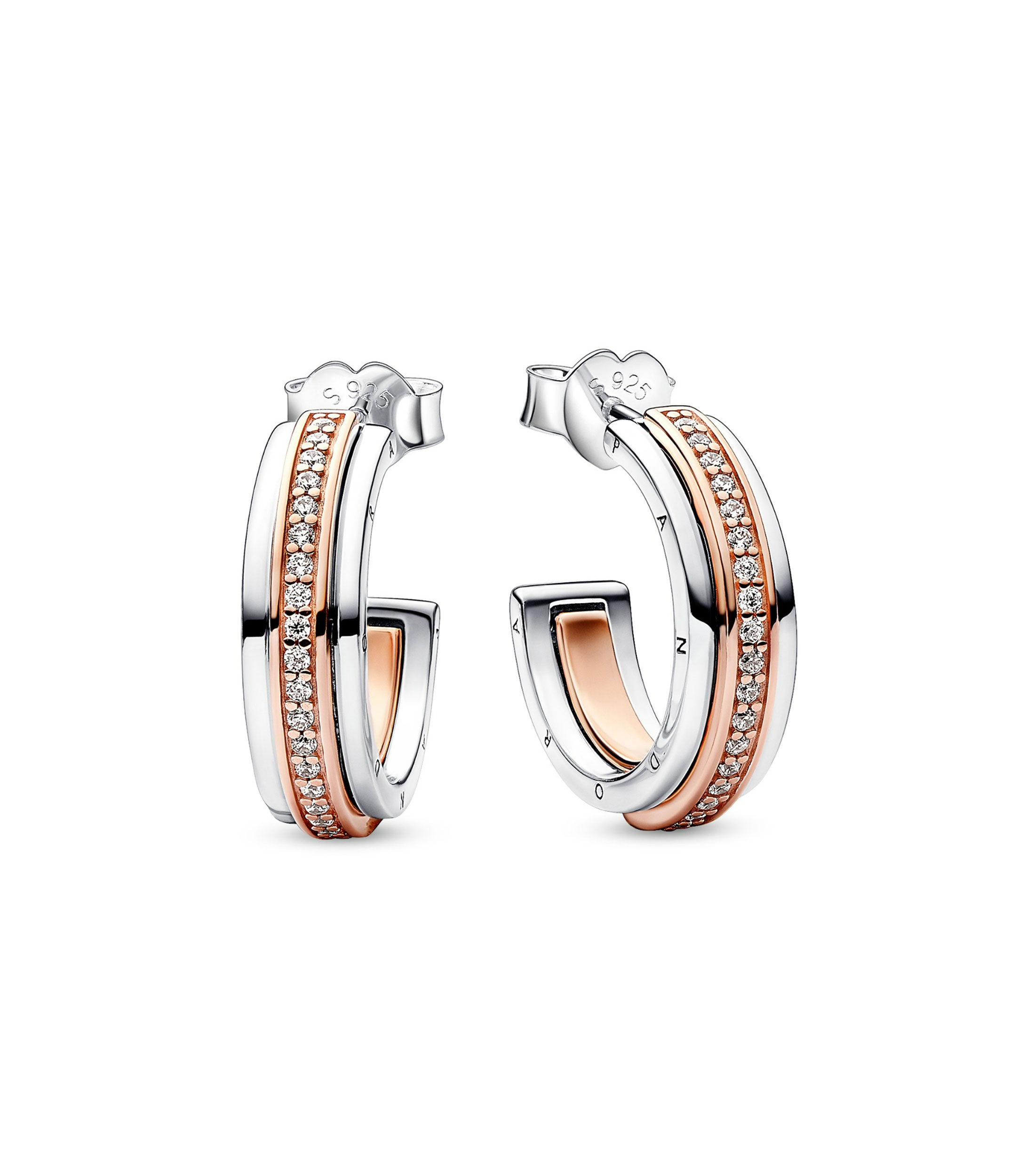 Pandora Aretes en plata .925 Pandora Signature con zirconia cúbica ...