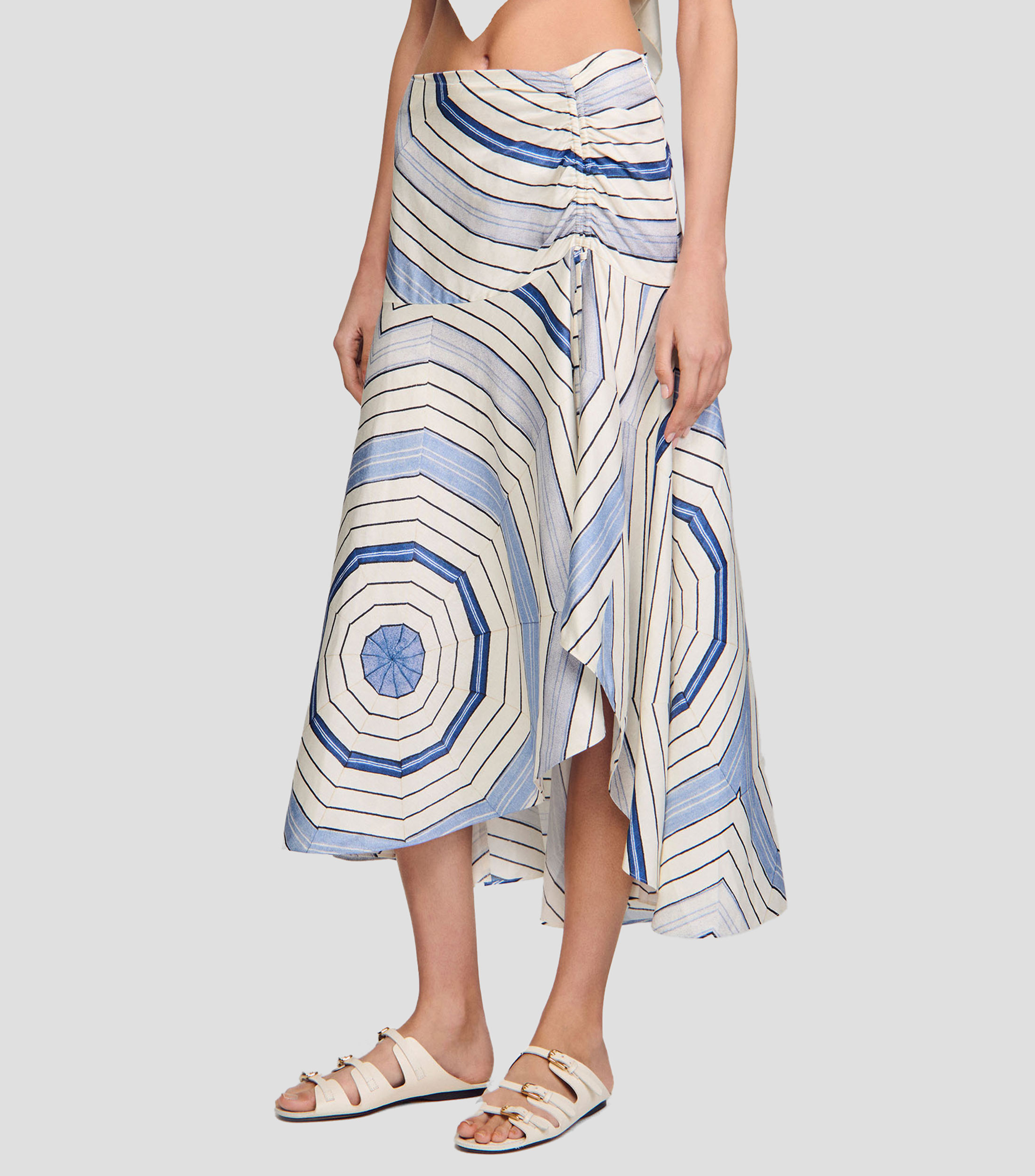 Sandro Falda midi asimétrica de corte A con estampado Mujer |El Palacio ...