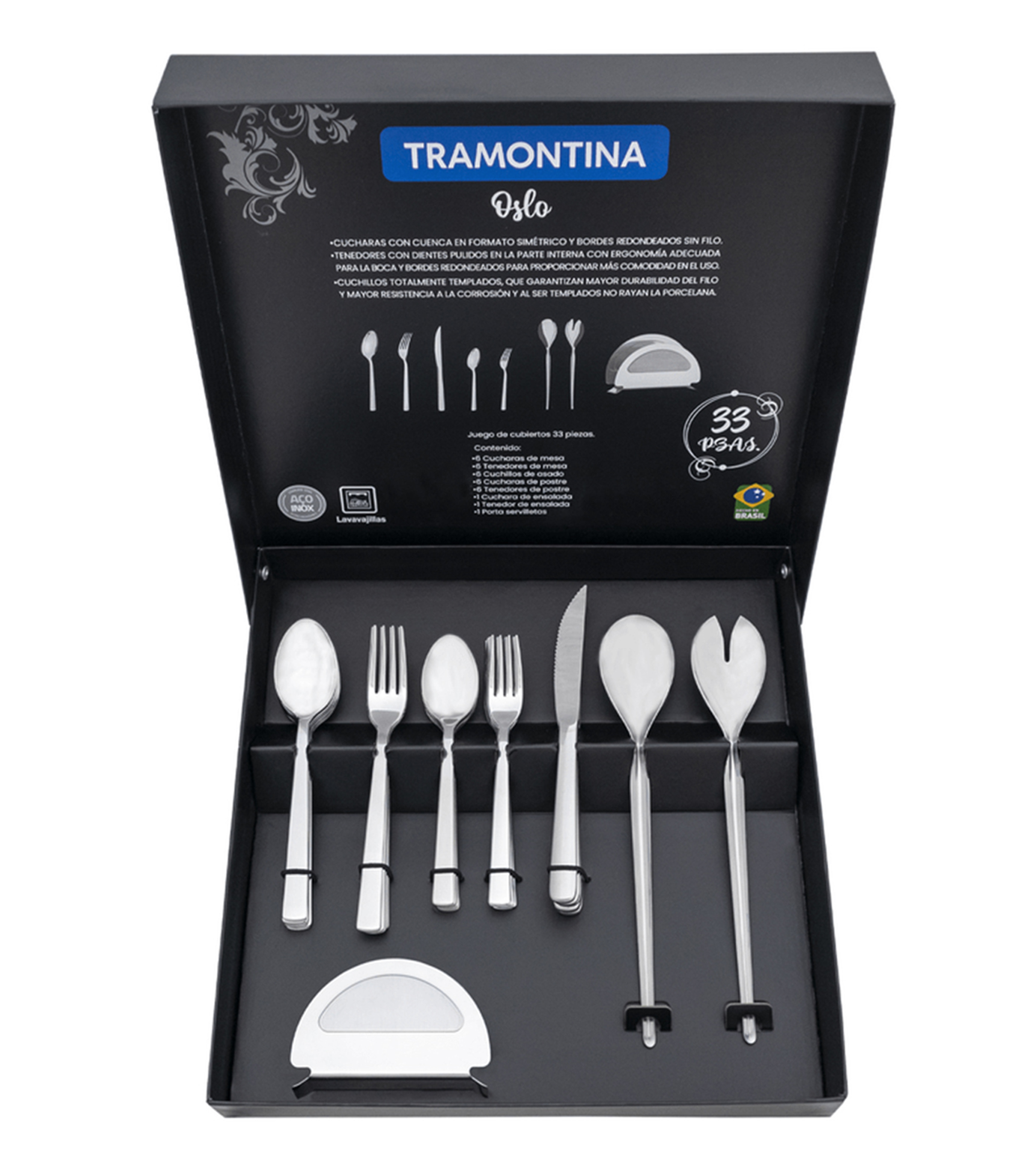 Tramontina Set de cubiertos 33 piezas en acero - El Palacio de Hierro