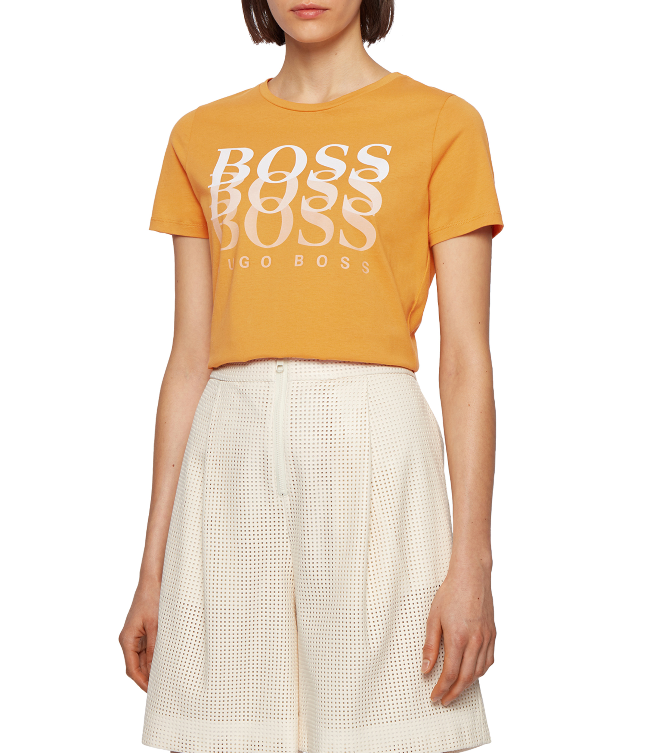 Boss Playera BOSS regular fit en algodón orgánico con logo degradado ...
