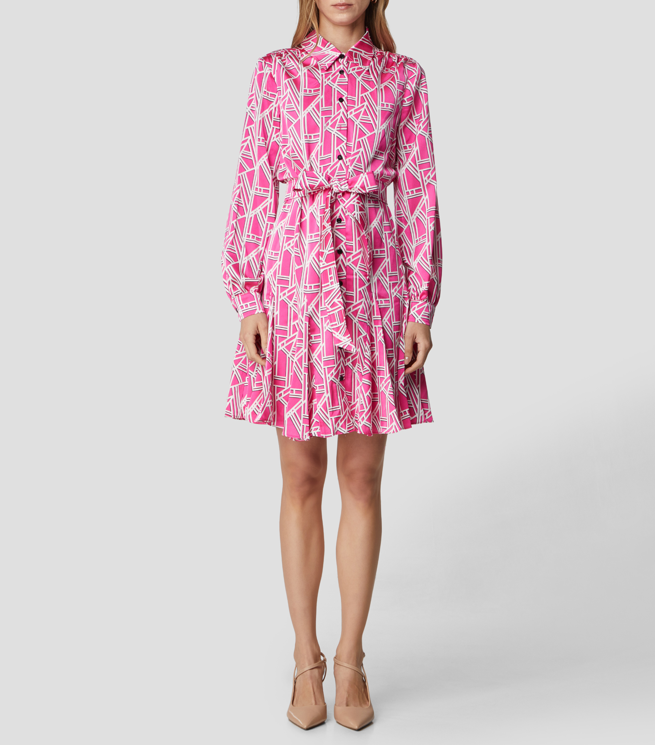 Karl Lagerfeld: Vestido Midi manga larga estampado Mujer | El Palacio ...