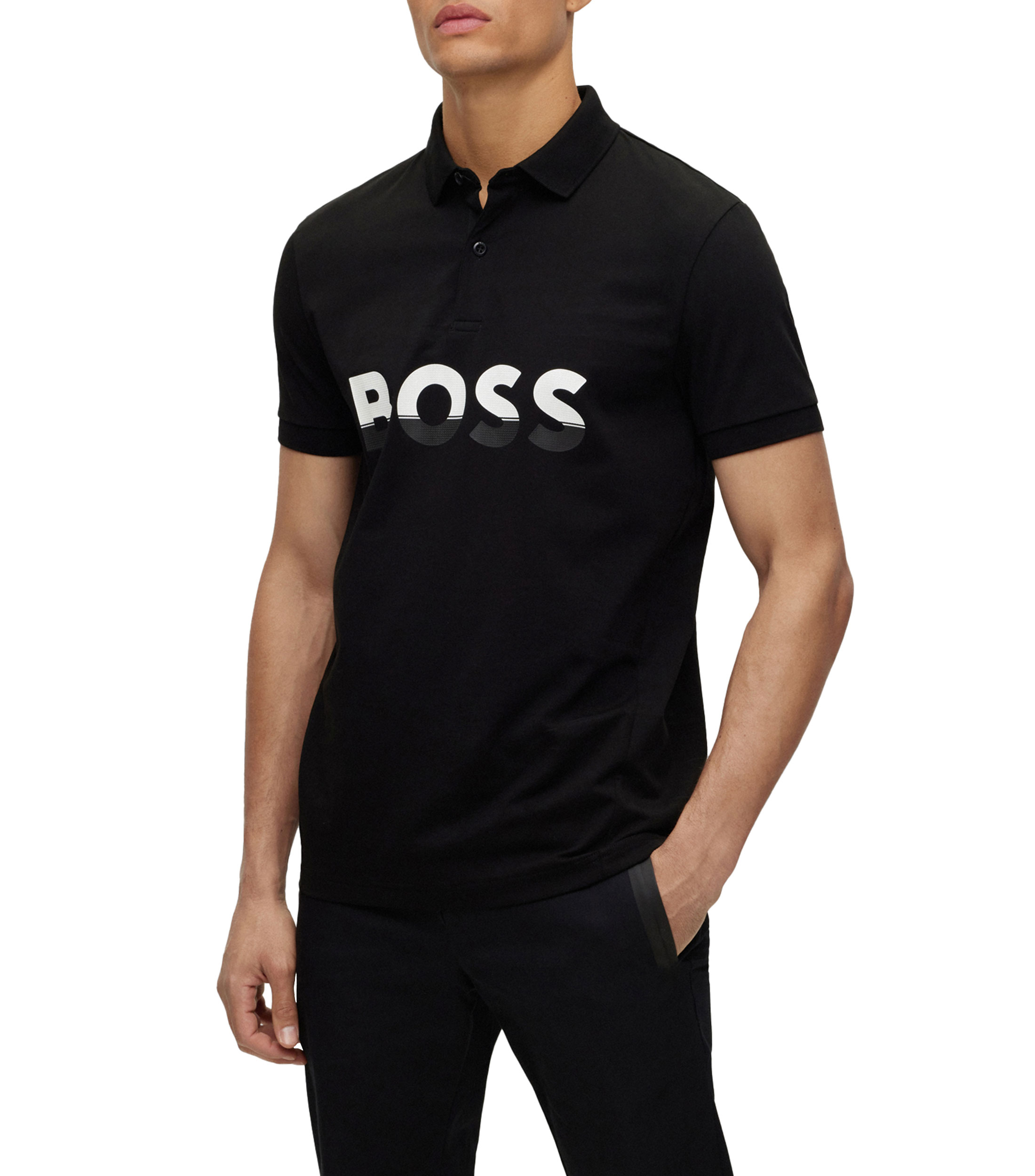 Boss Playera Polo con logo de bloques de color Hombre - El Palacio de ...