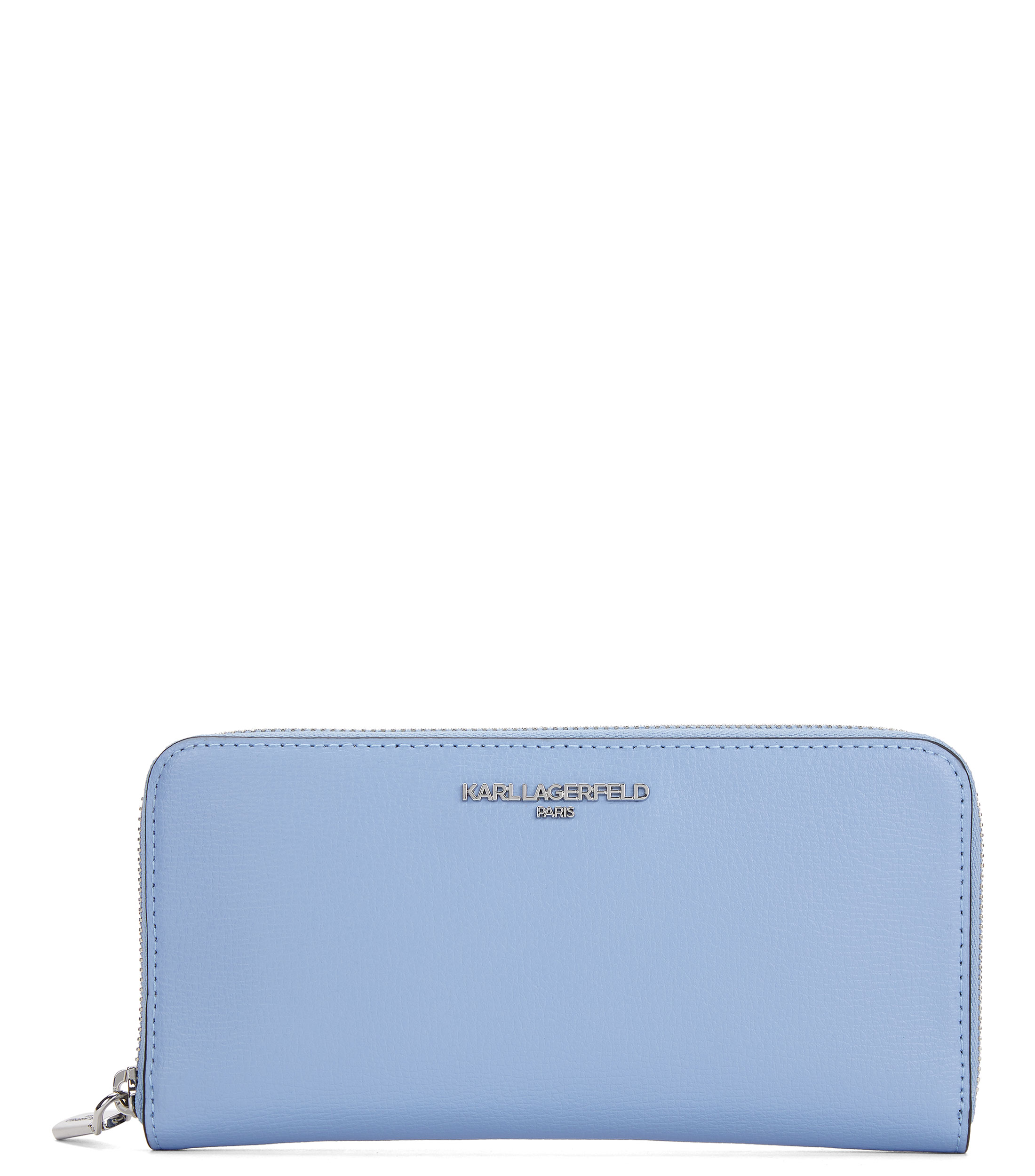 Karl Lagerfeld: Cartera azul Continental en piel lisa Mujer | El ...