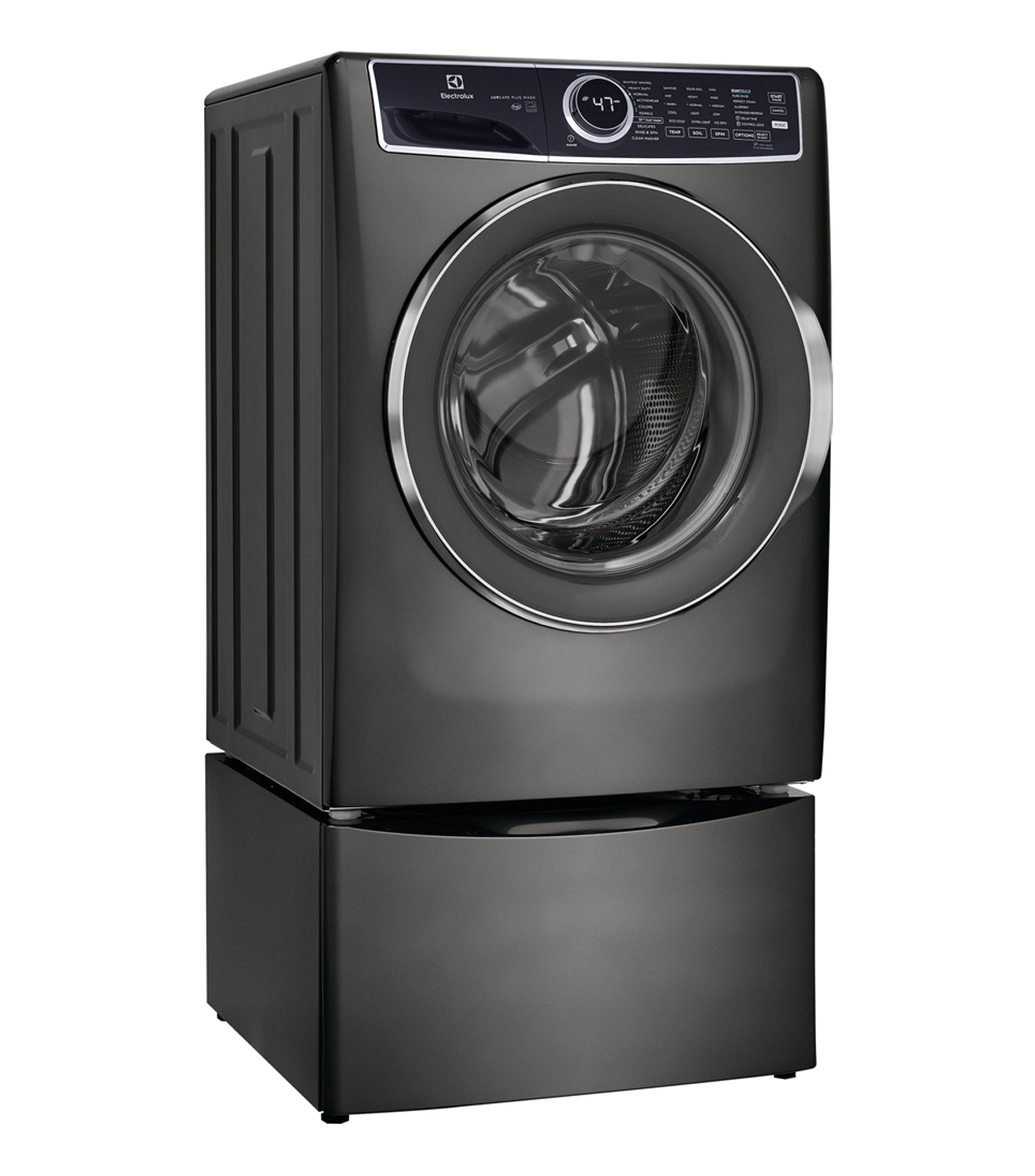 Electrolux Lavadora ELFW7537AT de Carga Frontal con Pedestal 21 Kg Titanio - El Palacio de Hierro