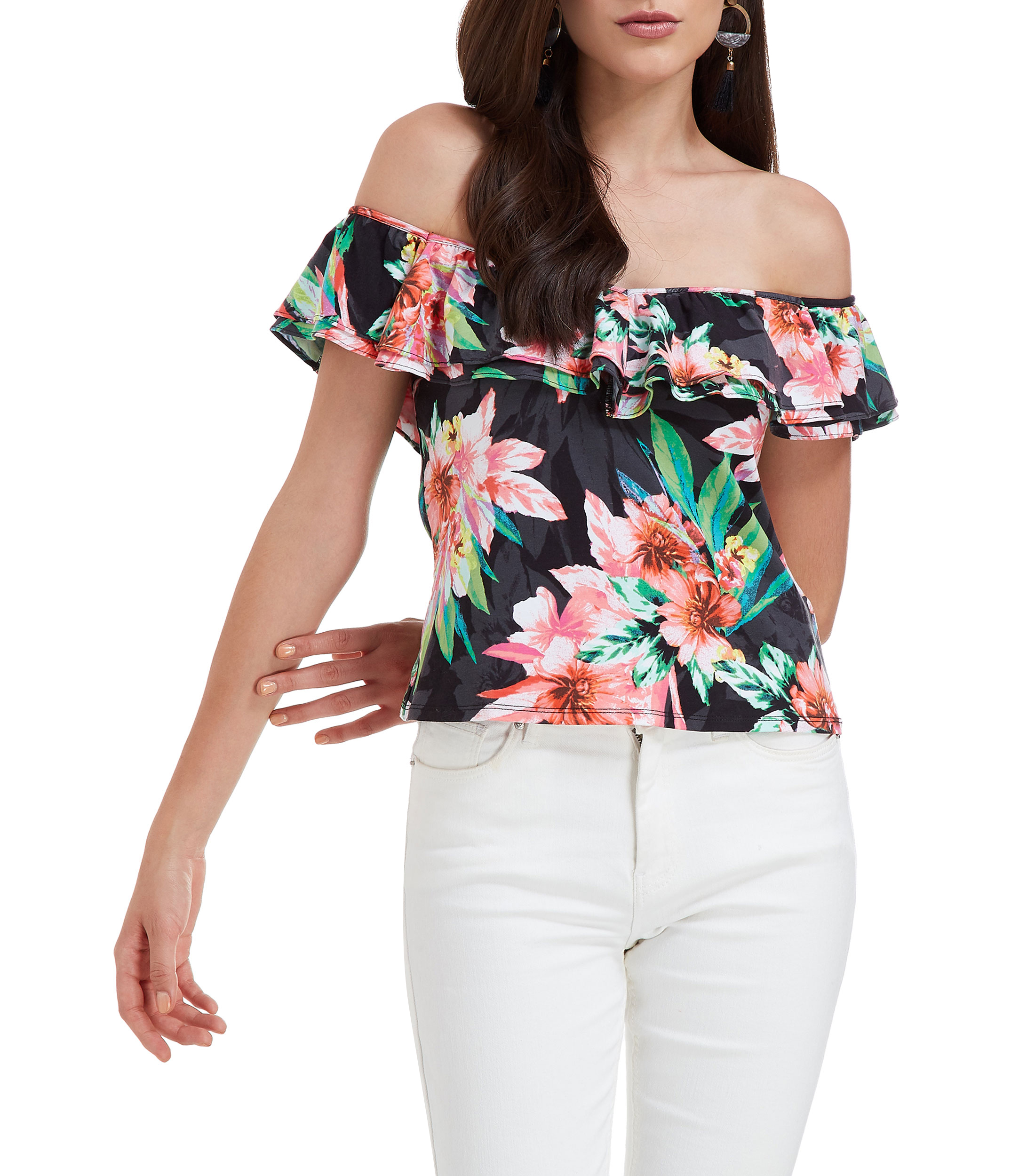 Guess Blusa strapless floral mujer - El Palacio de Hierro