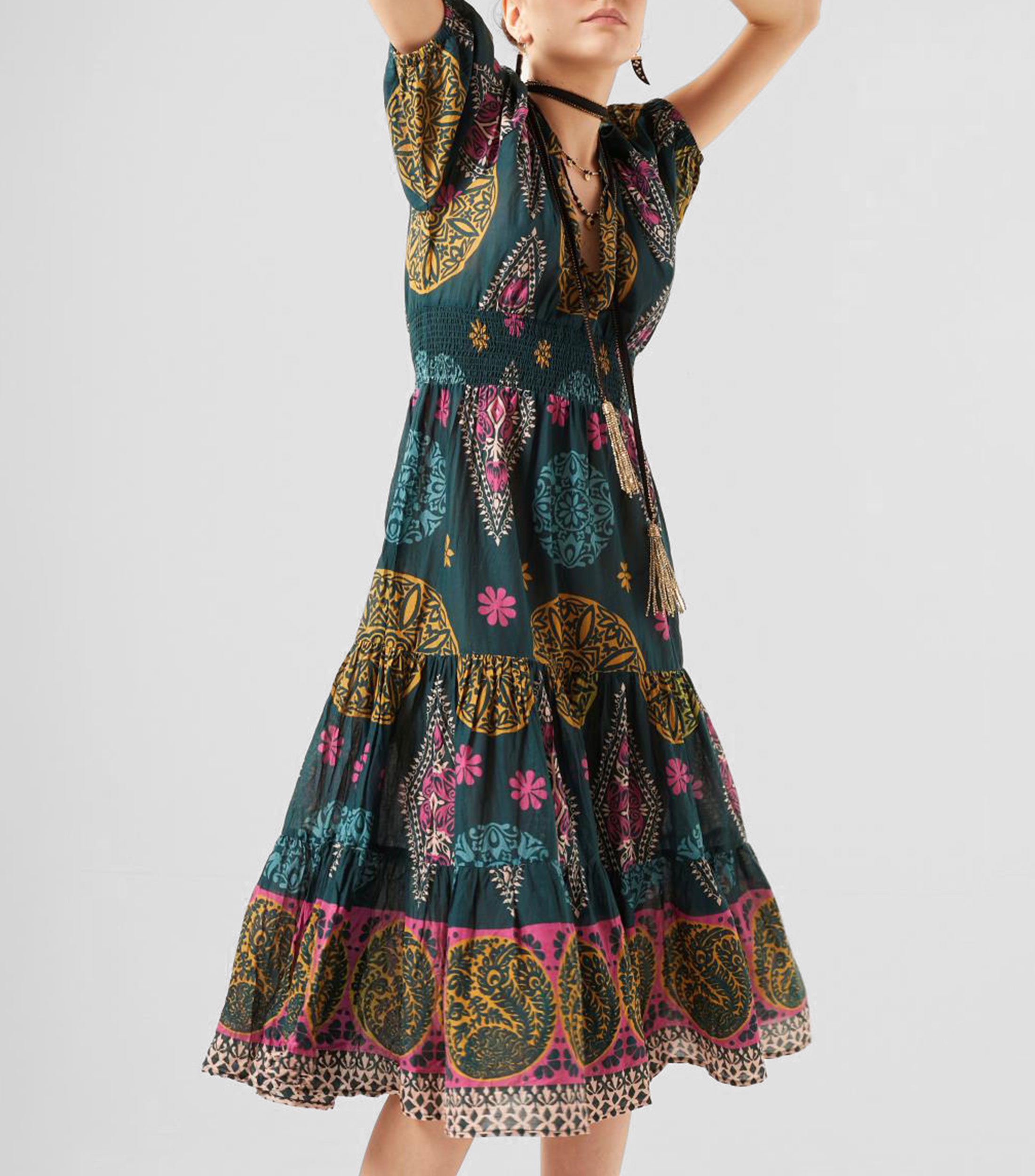 Rapsodia: Vestido Largo con estampado Anne Flora Mujer | El Palacio de ...