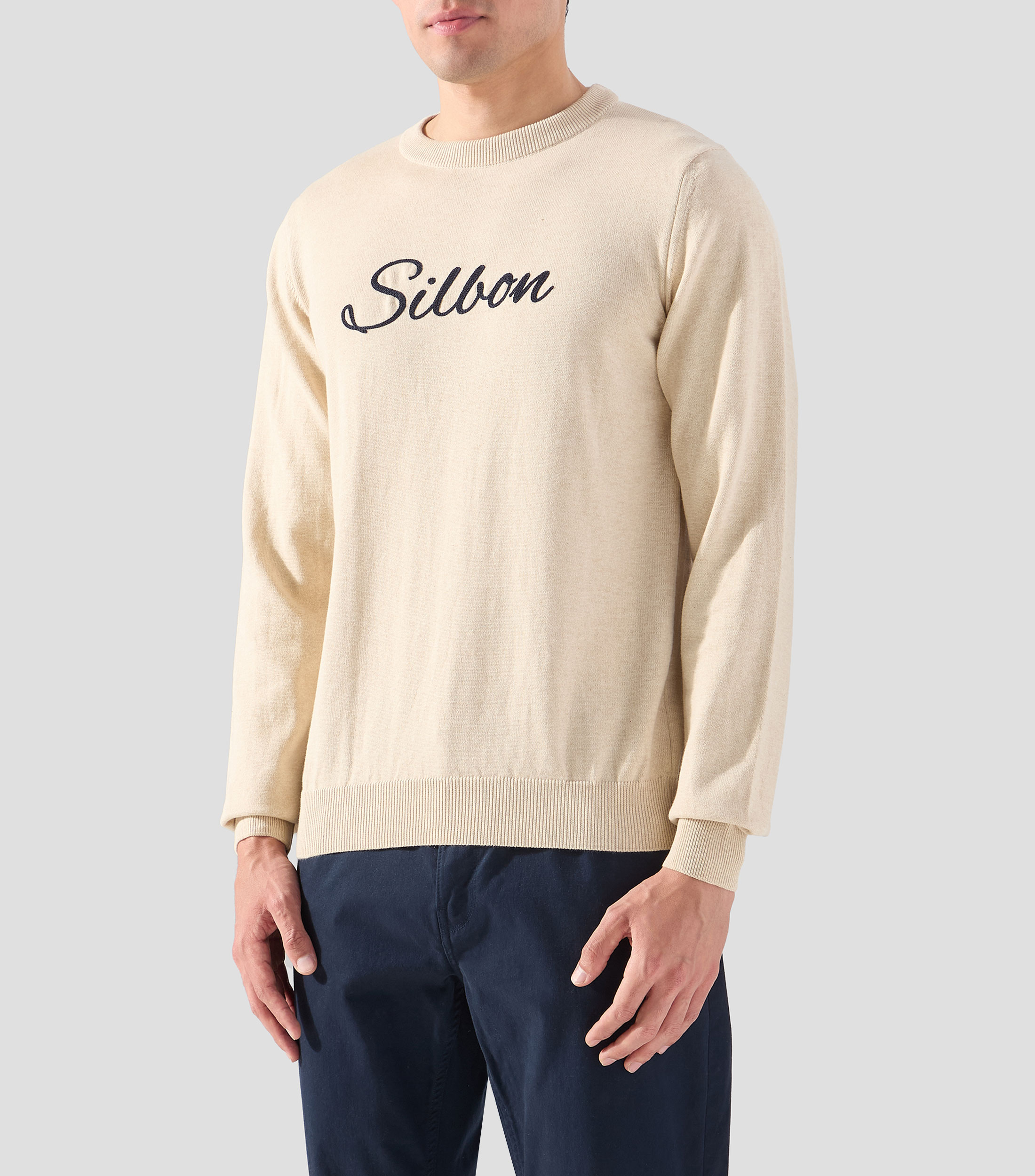 Silbon Suéter cuello redondo con bordado Hombre |El Palacio de Hierro