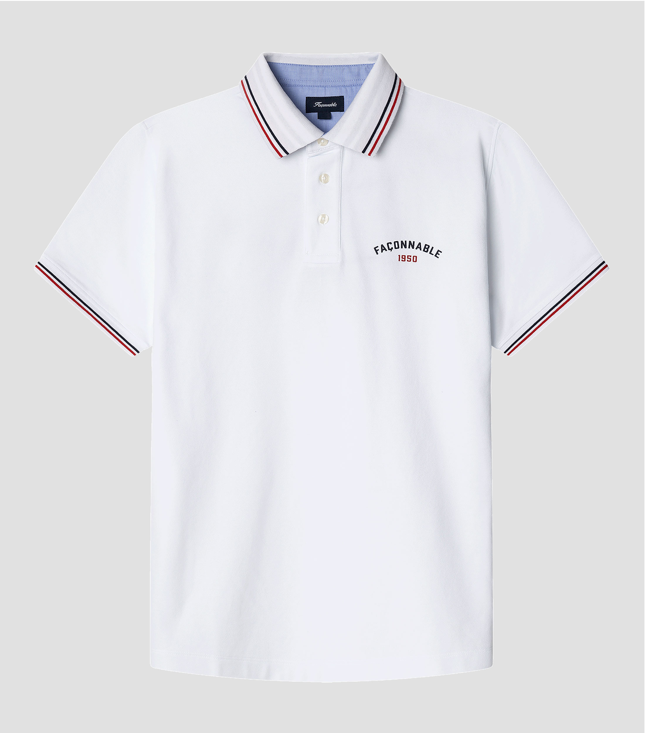 FACONNABLE_E039_Façonnable Playera tipo polo con manga corta estampada ...