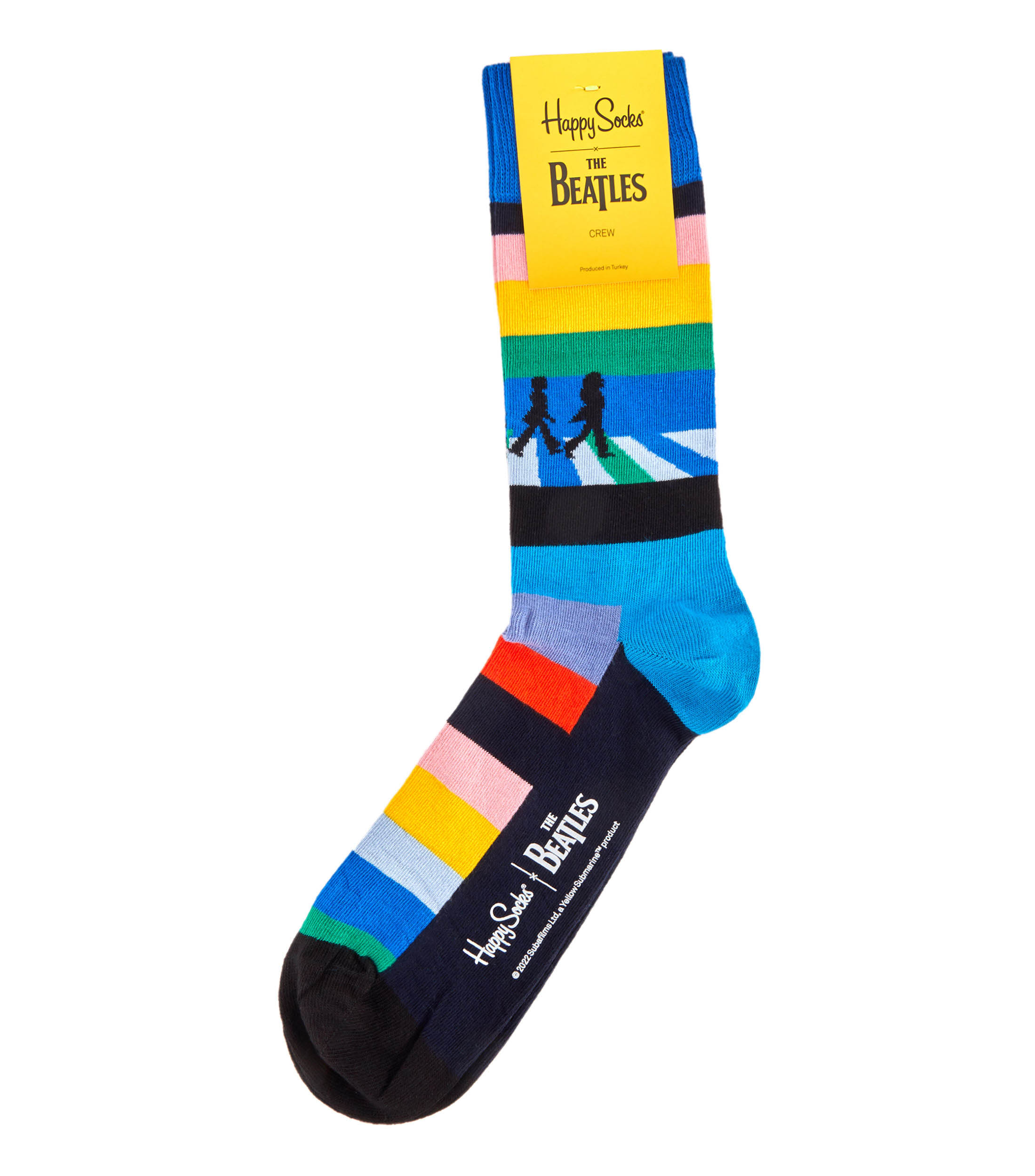 Happy Socks: Calcetín con franjas multicolor y silueta de The Beatles ...