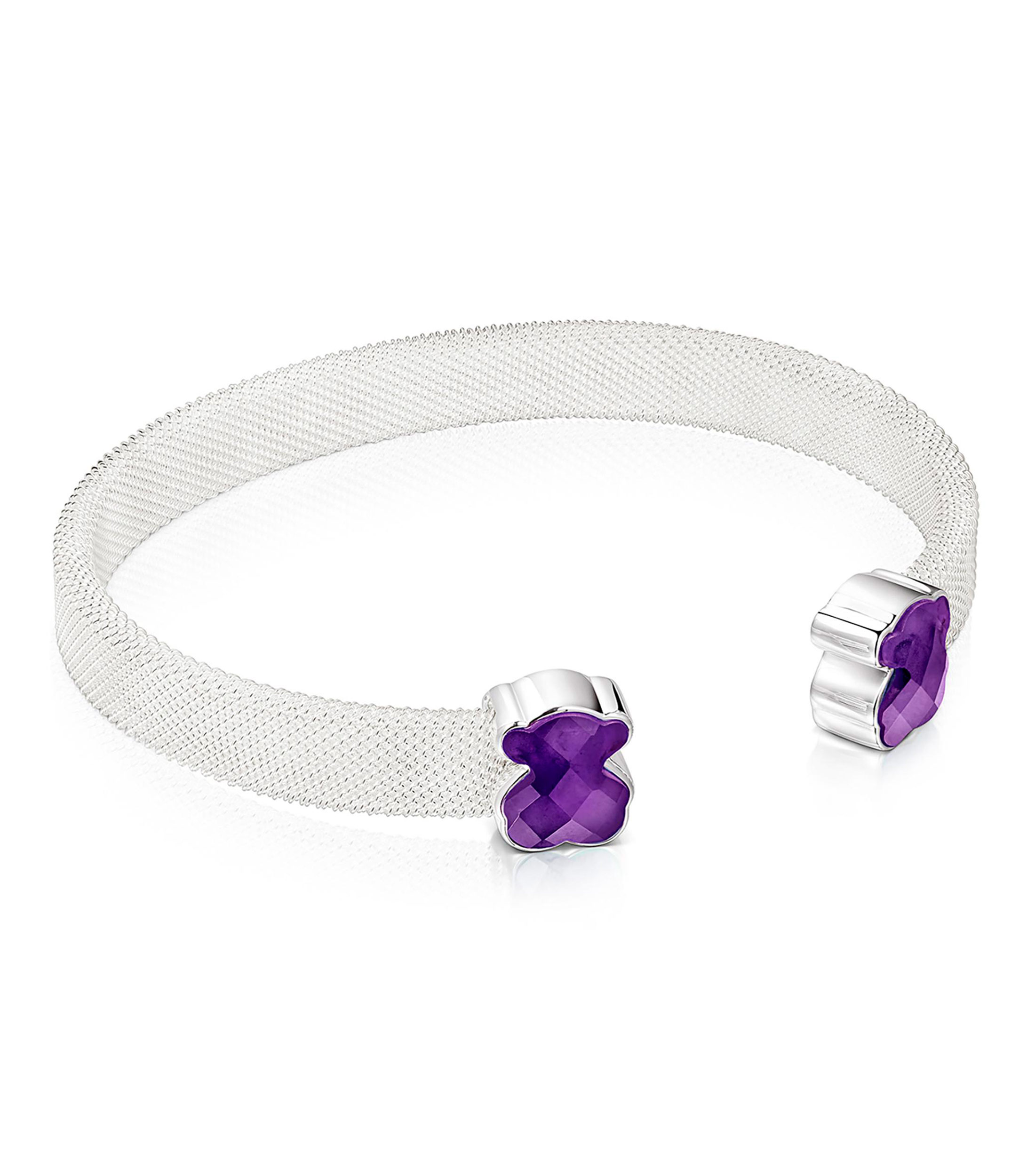 Tous Brazalete en plata con osos y amatista Icon Mesh Mujer - El ...