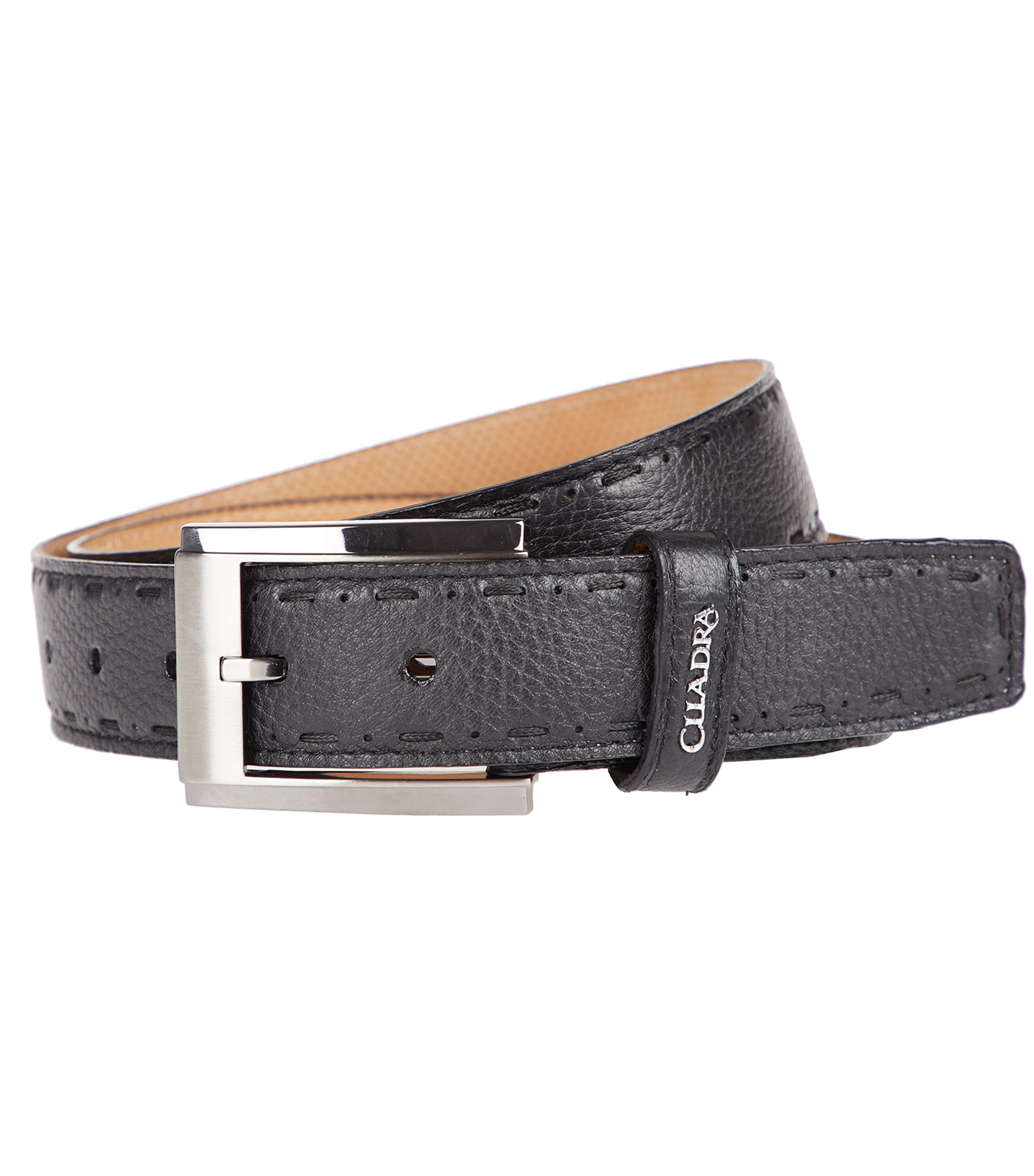 Cuadra Cinturón en piel negro Hombre