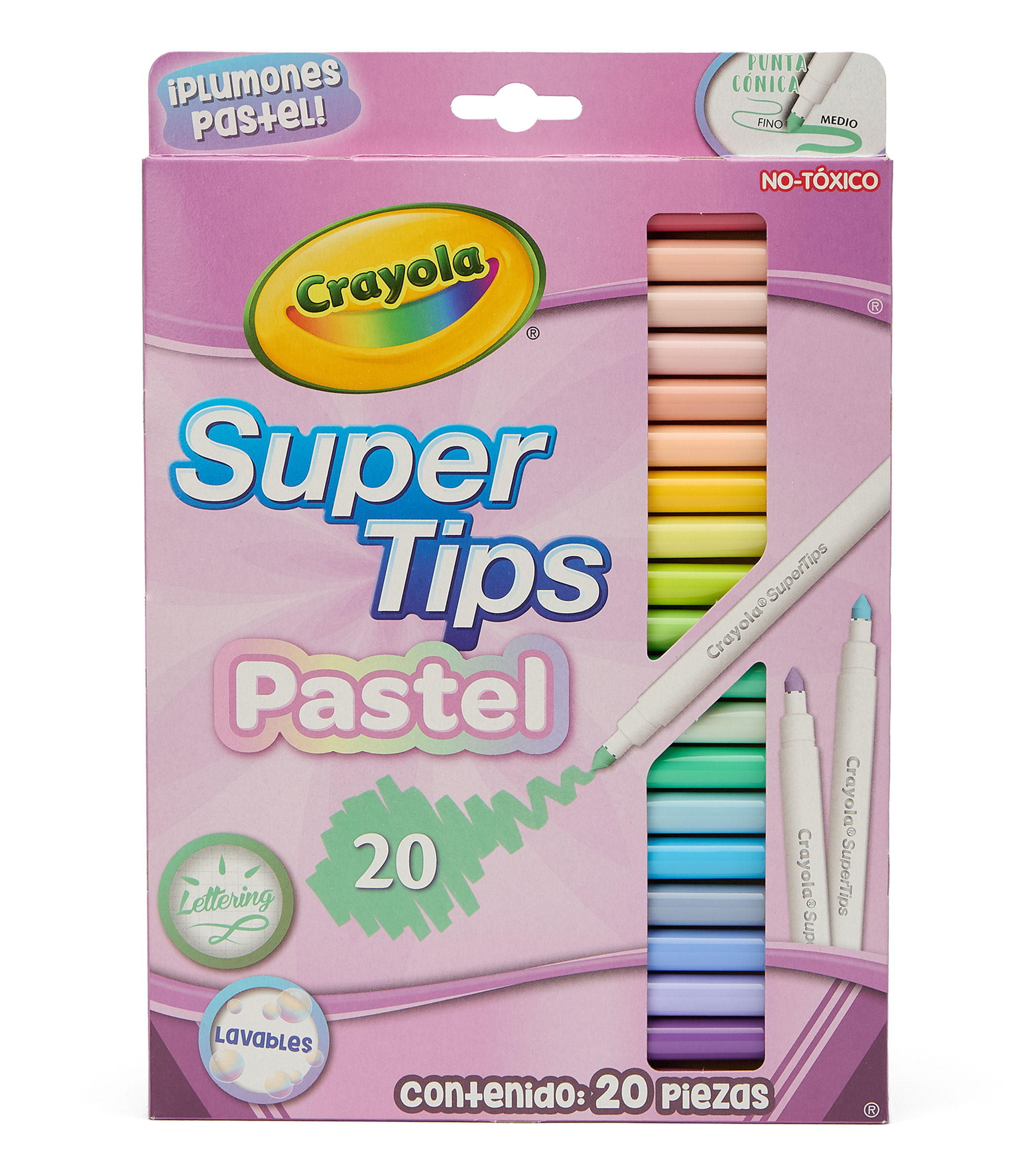 Crayola Super Tips Pastel, 20 piezas |El Palacio de Hierro