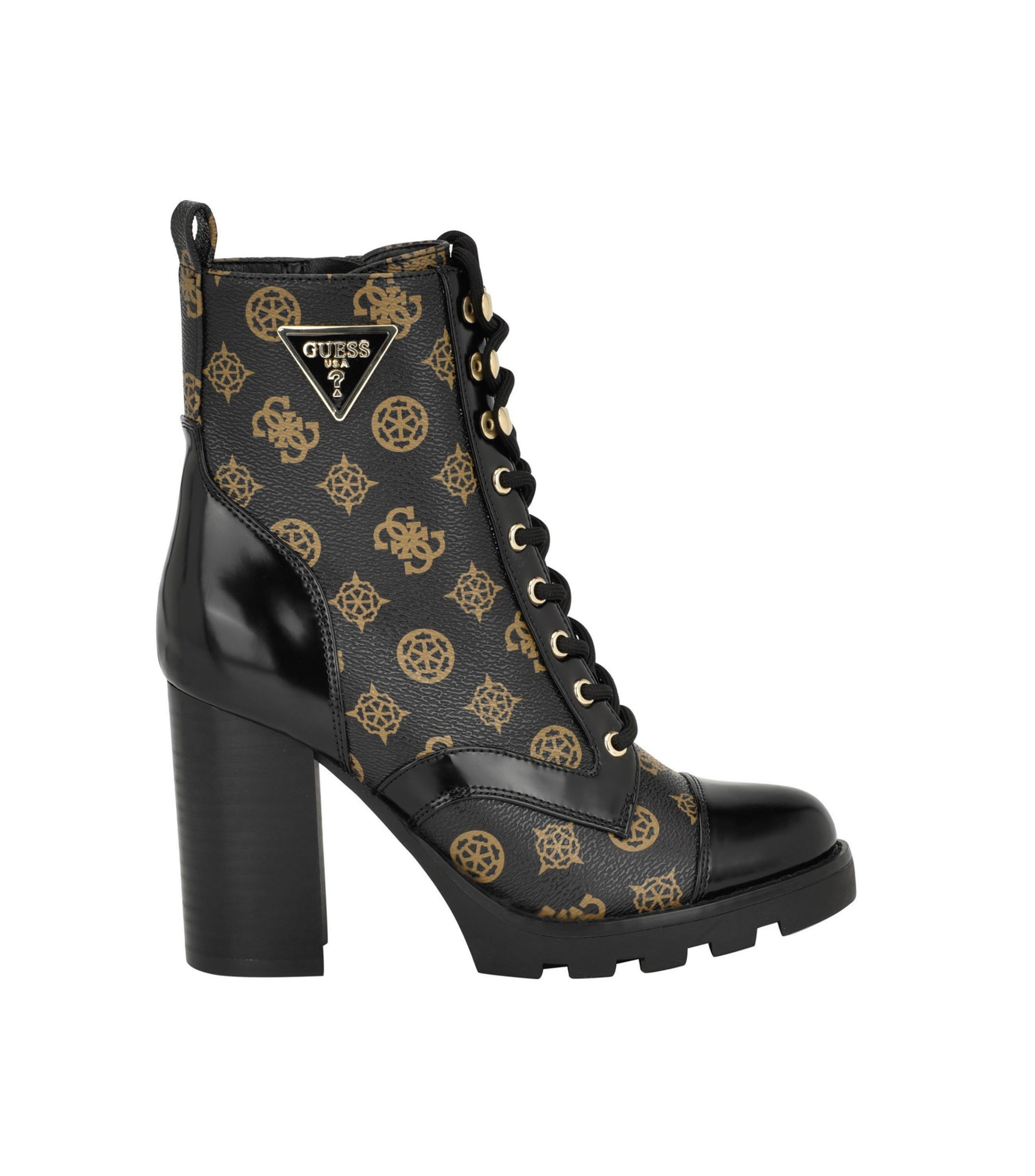 Guess: Botines casuales con tacón alto ancho y monogram Mujer | El ...