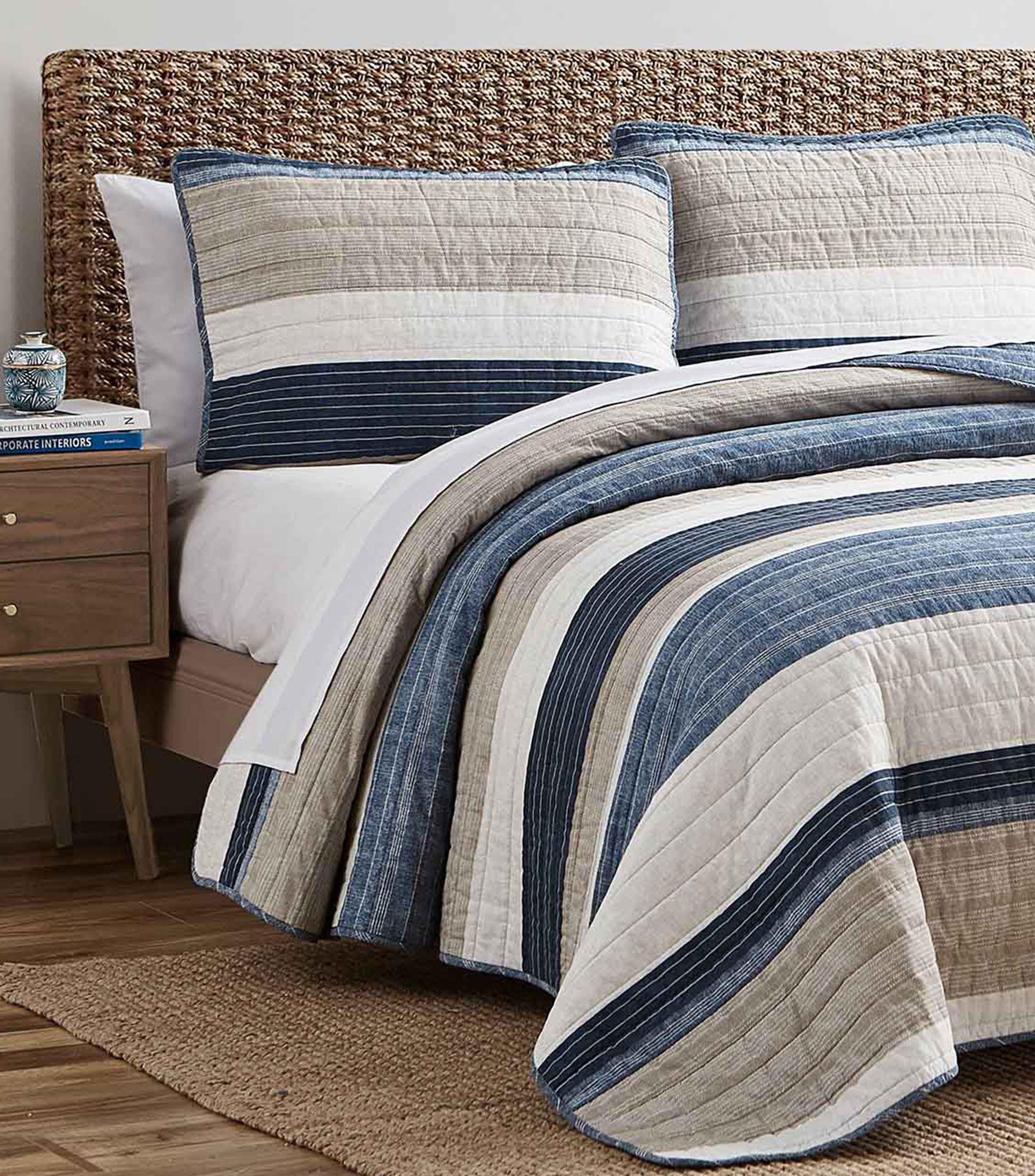 Nautica Colcha King Size Ridgeport Azul combinado - El Palacio de Hierro