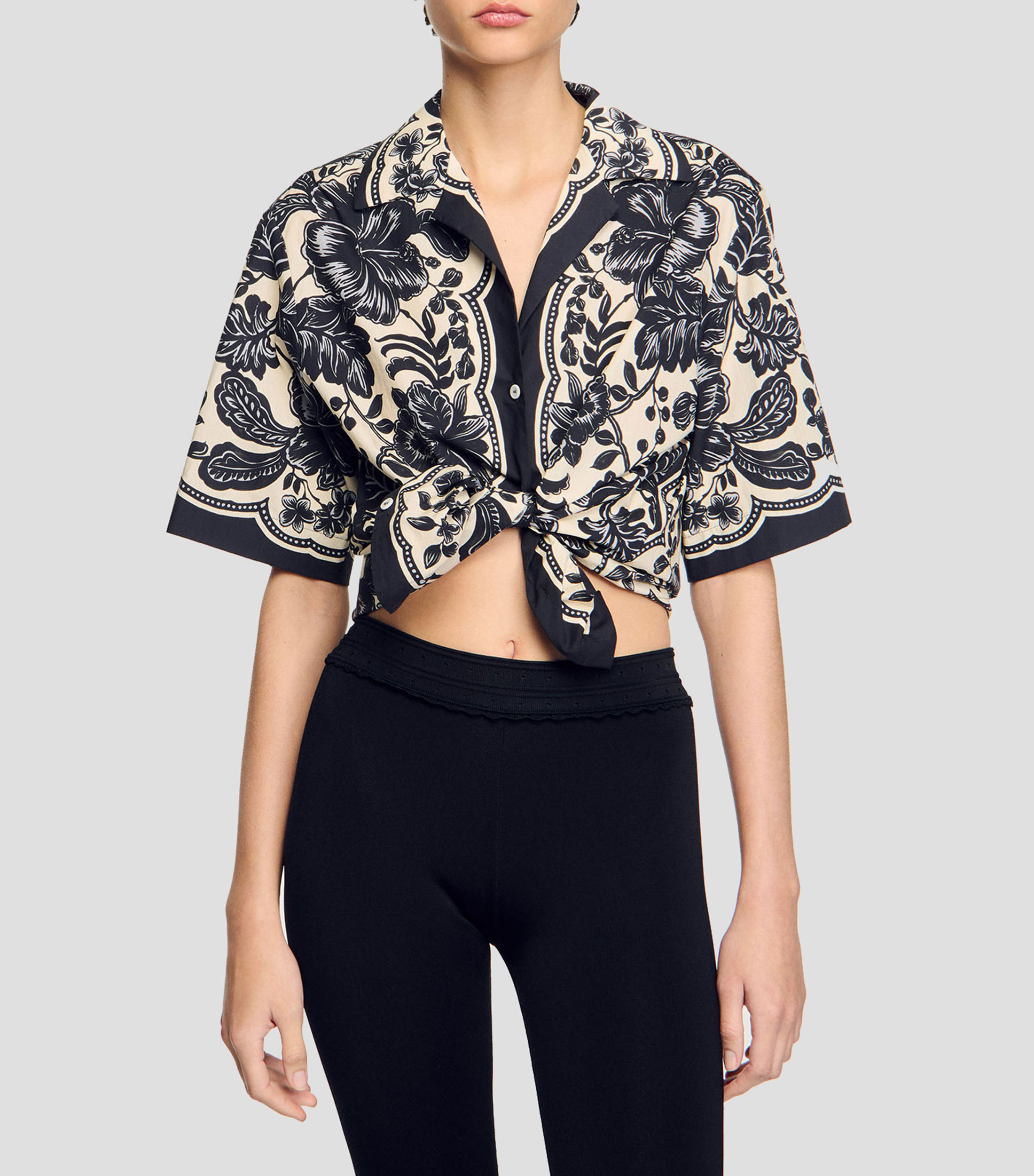 Sandro Camisa Flores manga corta Mujer |El Palacio de Hierro