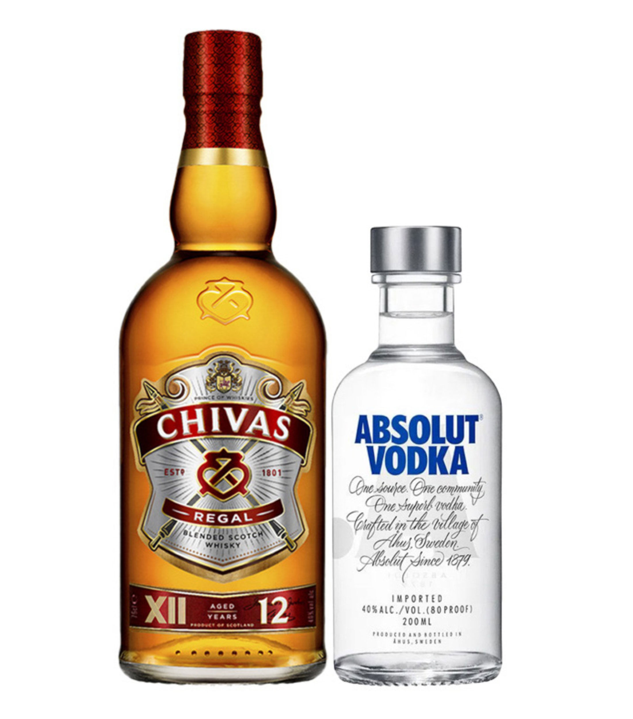 Chivas Regal: Whisky Chivas Regal 12 Años, 750 ml + 1 Vodka Absolut ...