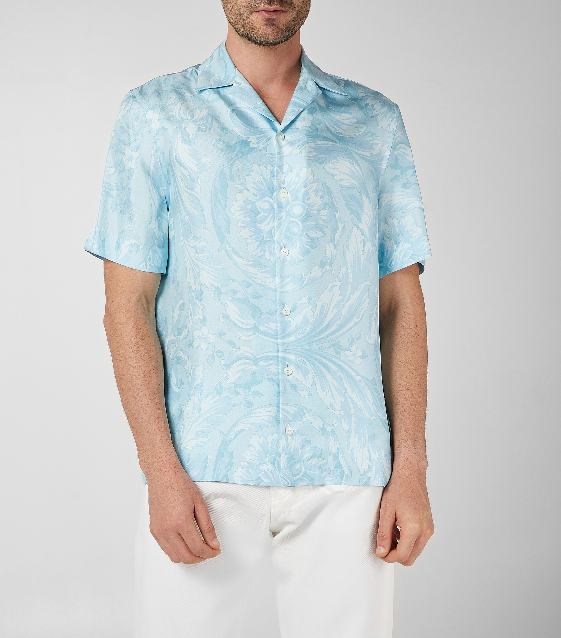 Versace: Camisa estampada con manga corta Hombre | El Palacio de Hierro