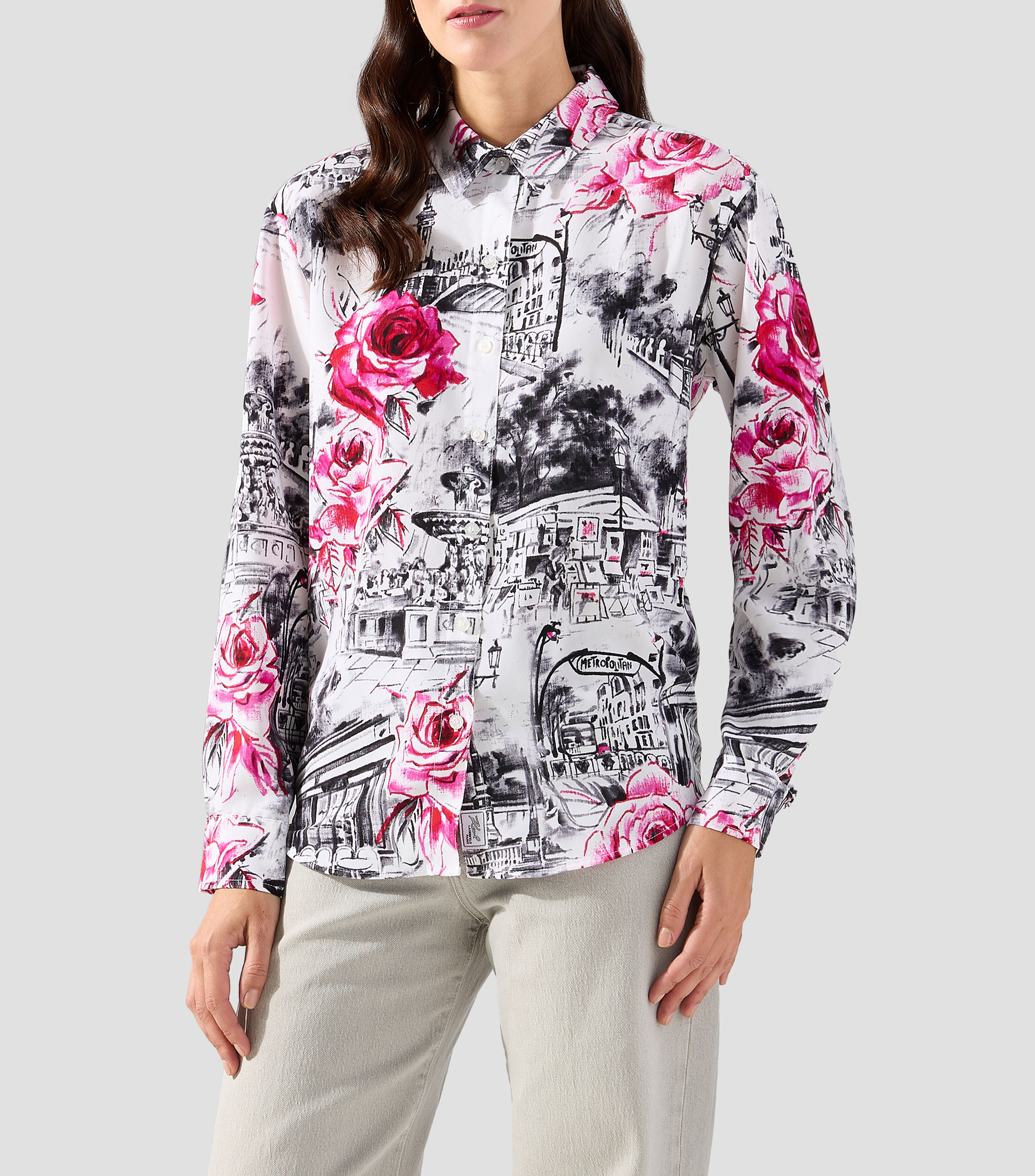 Karl Lagerfeld Camisa fantasía manga larga Mujer |El Palacio de Hierro