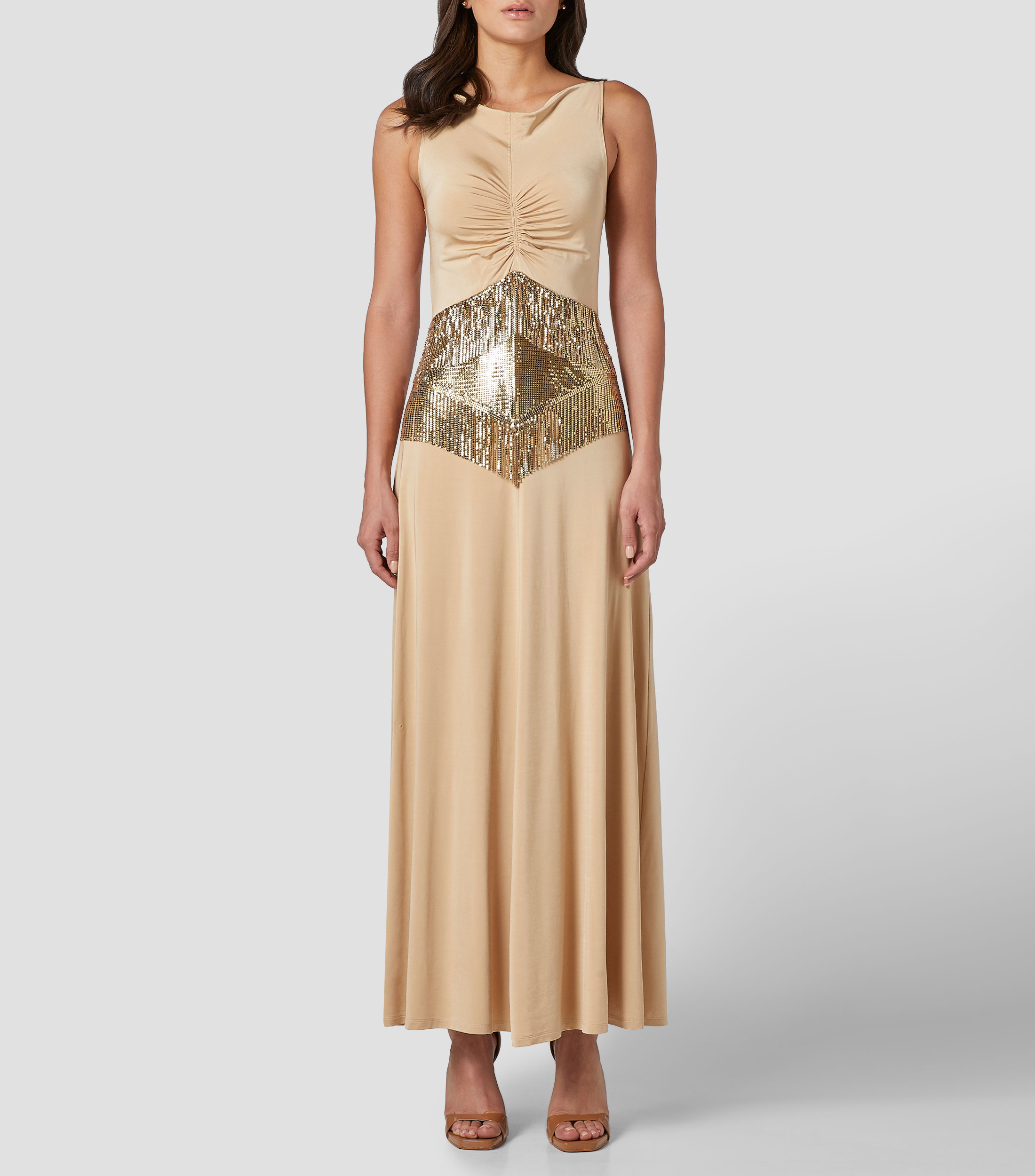 Rabanne: Vestido Maxi con flequillos Mujer | El Palacio de Hierro