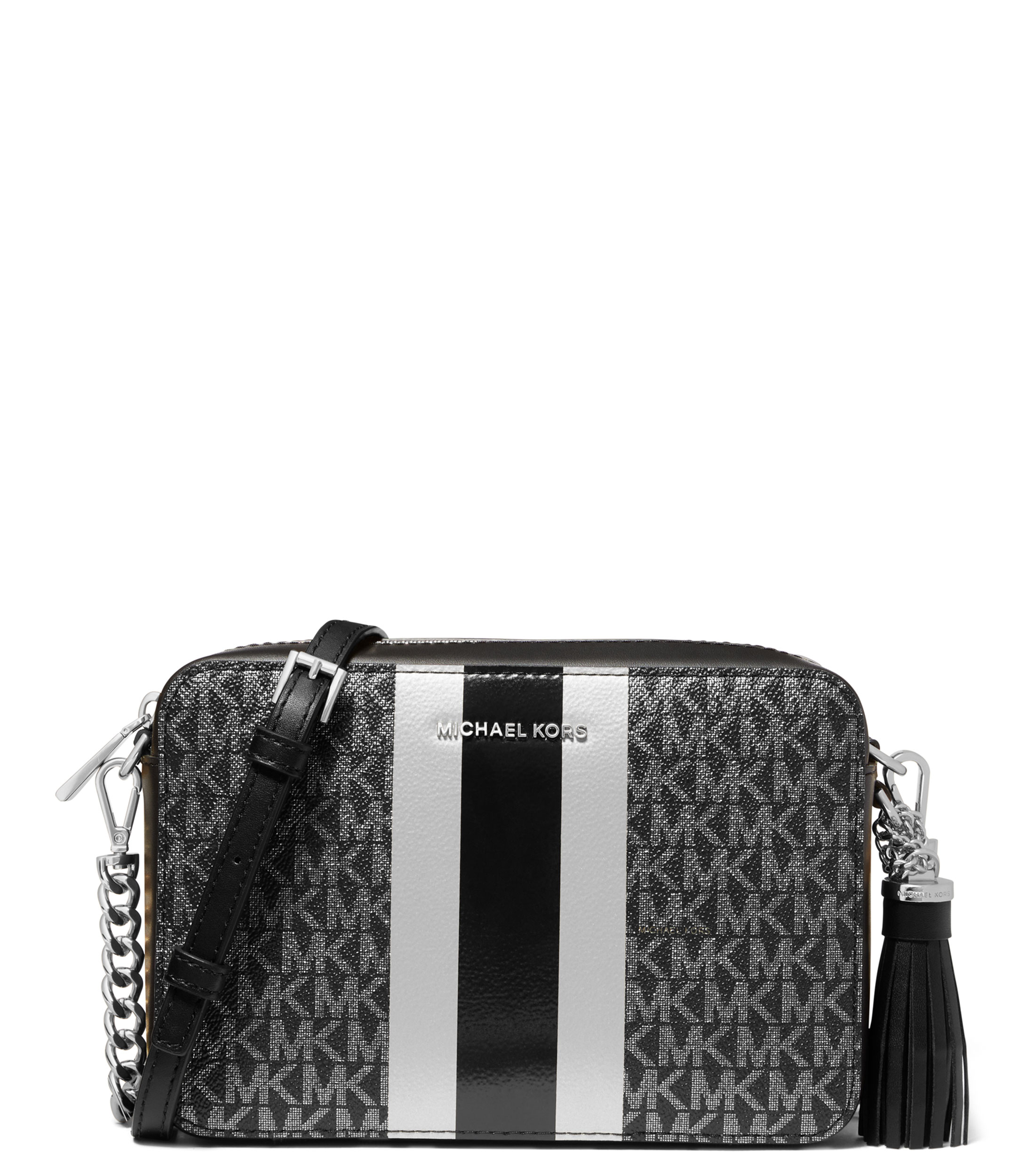 Michael Kors: Bolso crossbody negro con monogram Jet Set Mujer | El ...