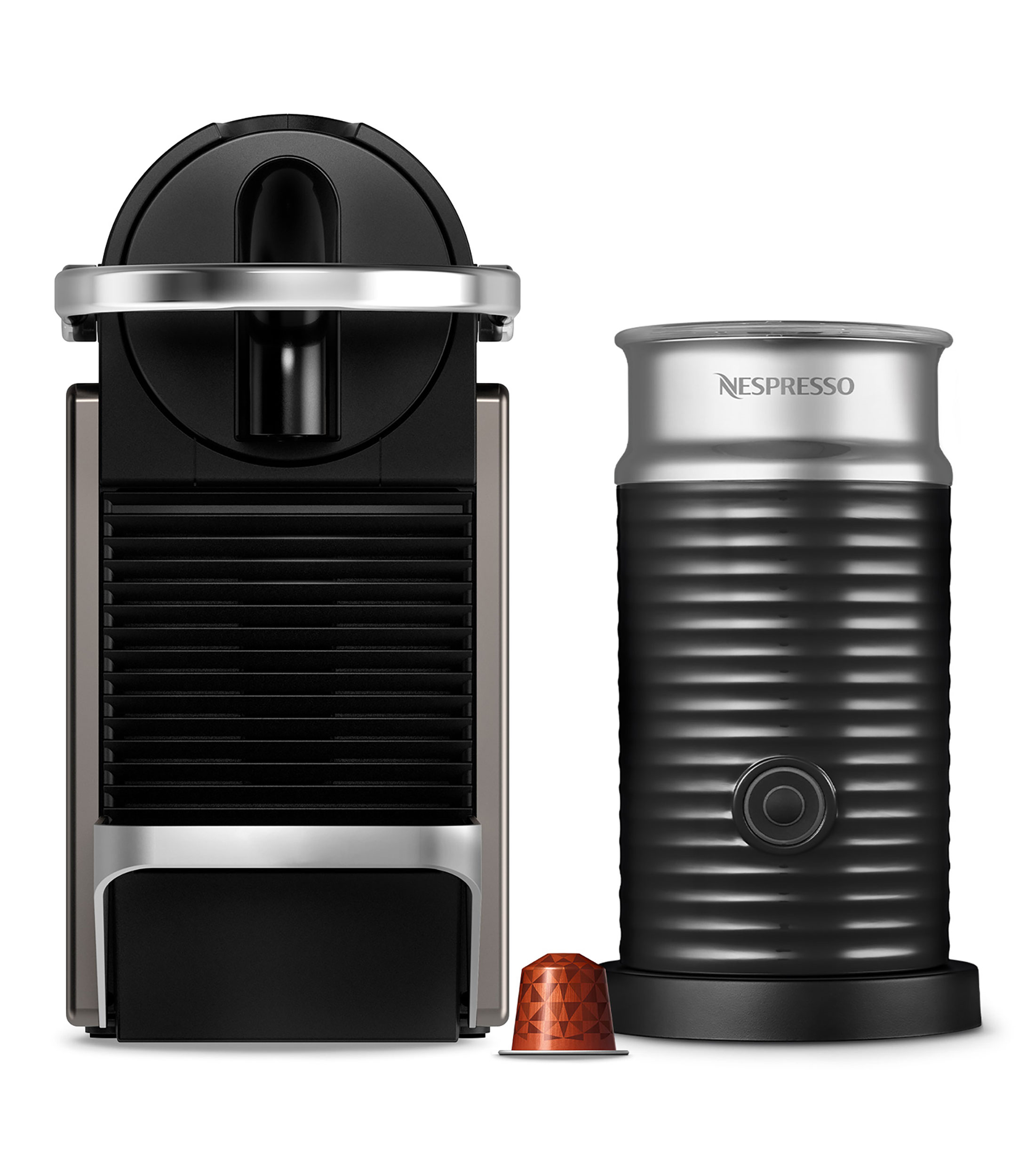 Nespresso Combo Cafetera Pixie + Aeroccino 3 Titán |El Palacio de Hierro