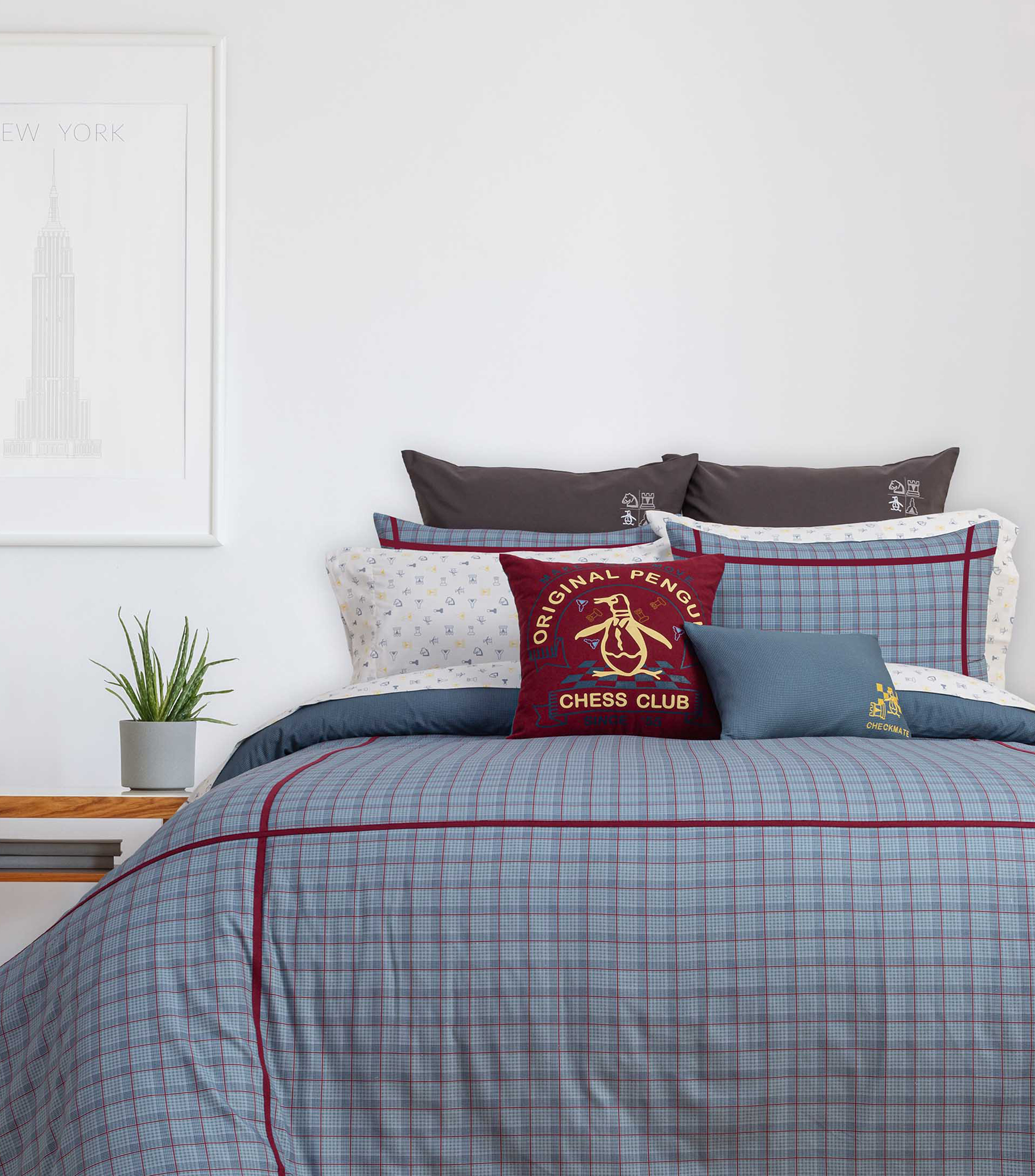 Original Penguin Set de Edredón Full Queen Penguin Chess Azul - El ...