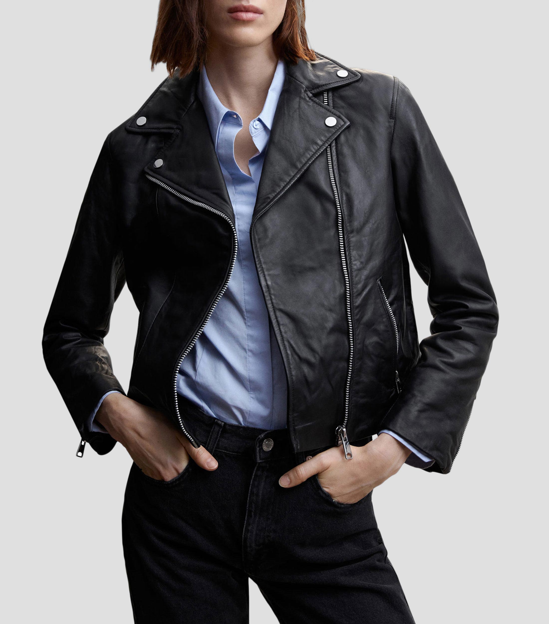 Mango: Chamarra biker de piel Mujer | El Palacio de Hierro