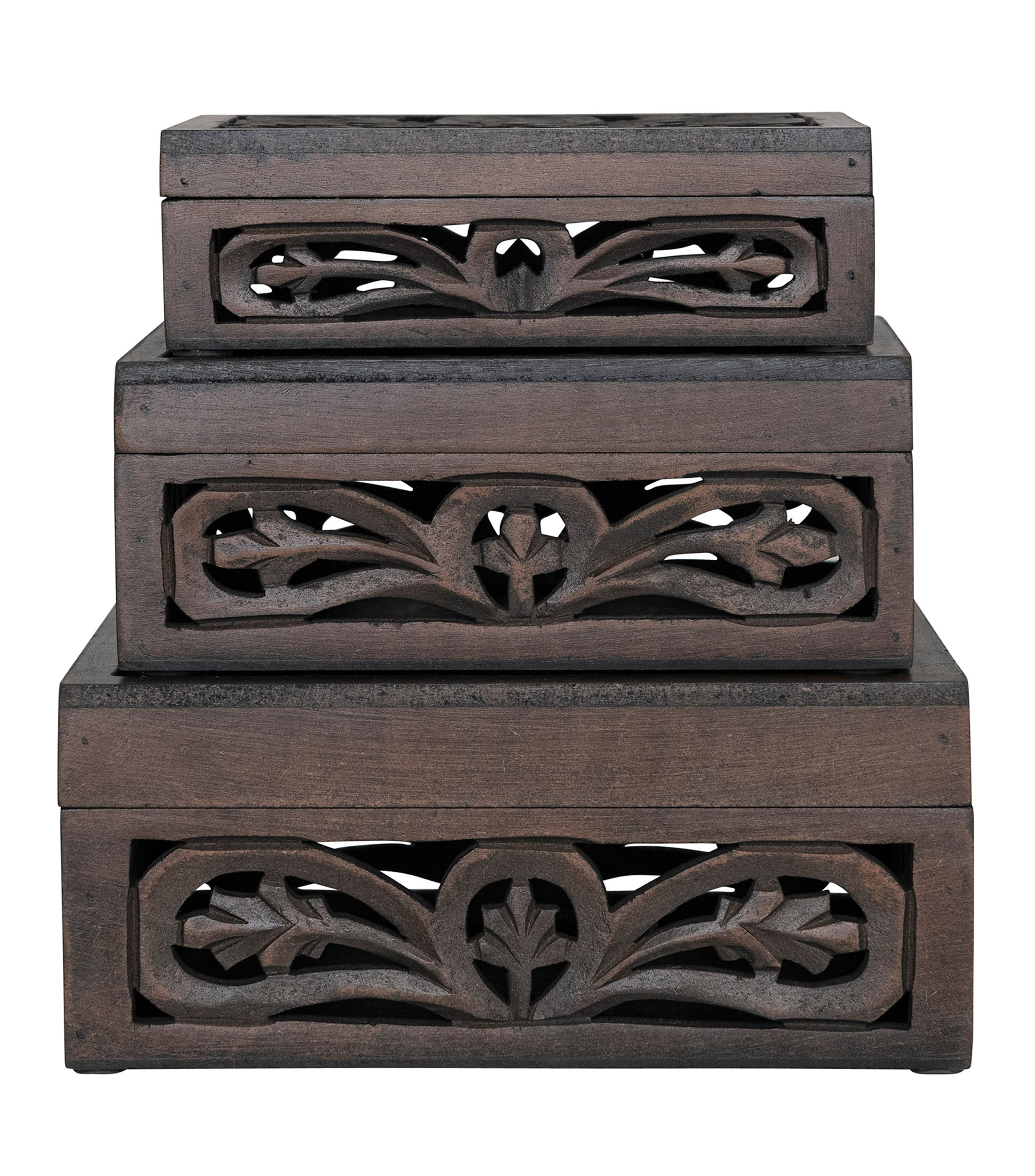 CREATIVE Co-OP_D615_Creative Co-Op Set de Tres Cajas Decorativas ...