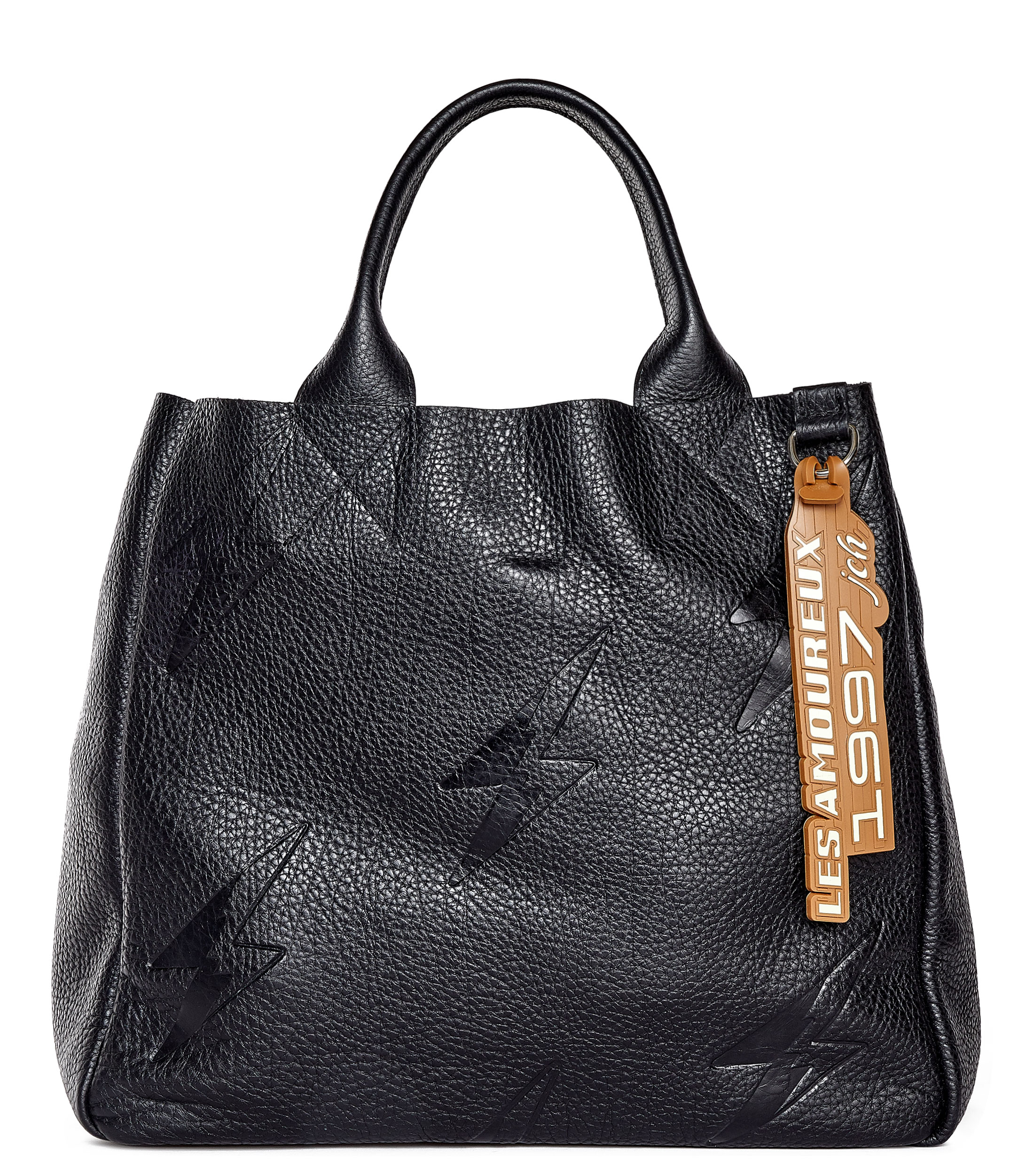 Jazmin Chebar: Bolso tote negro en piel Icon granulado Mujer | El ...