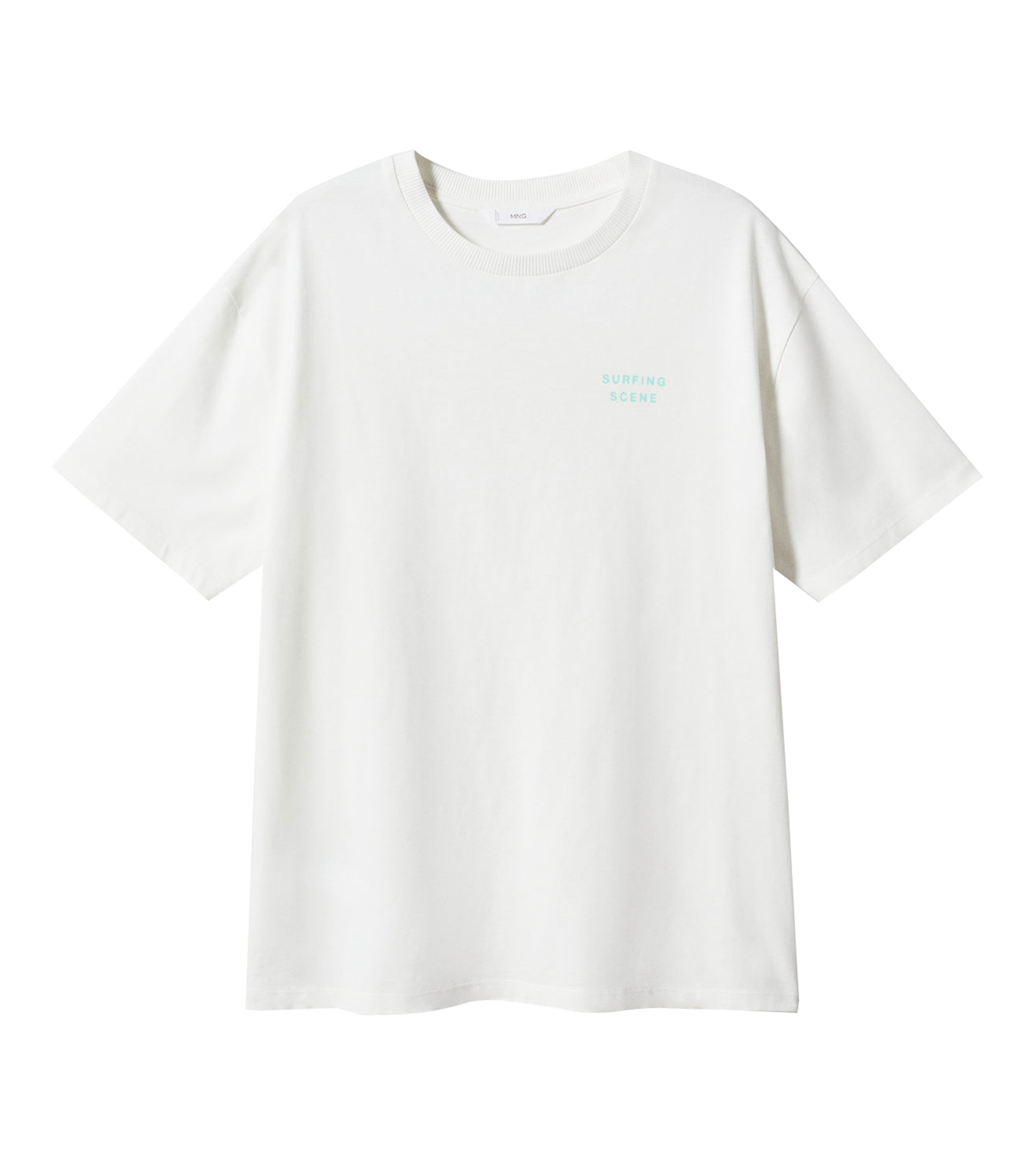 Playera Mango de corte recto en tejido de punto, cuello redondo, manga ...