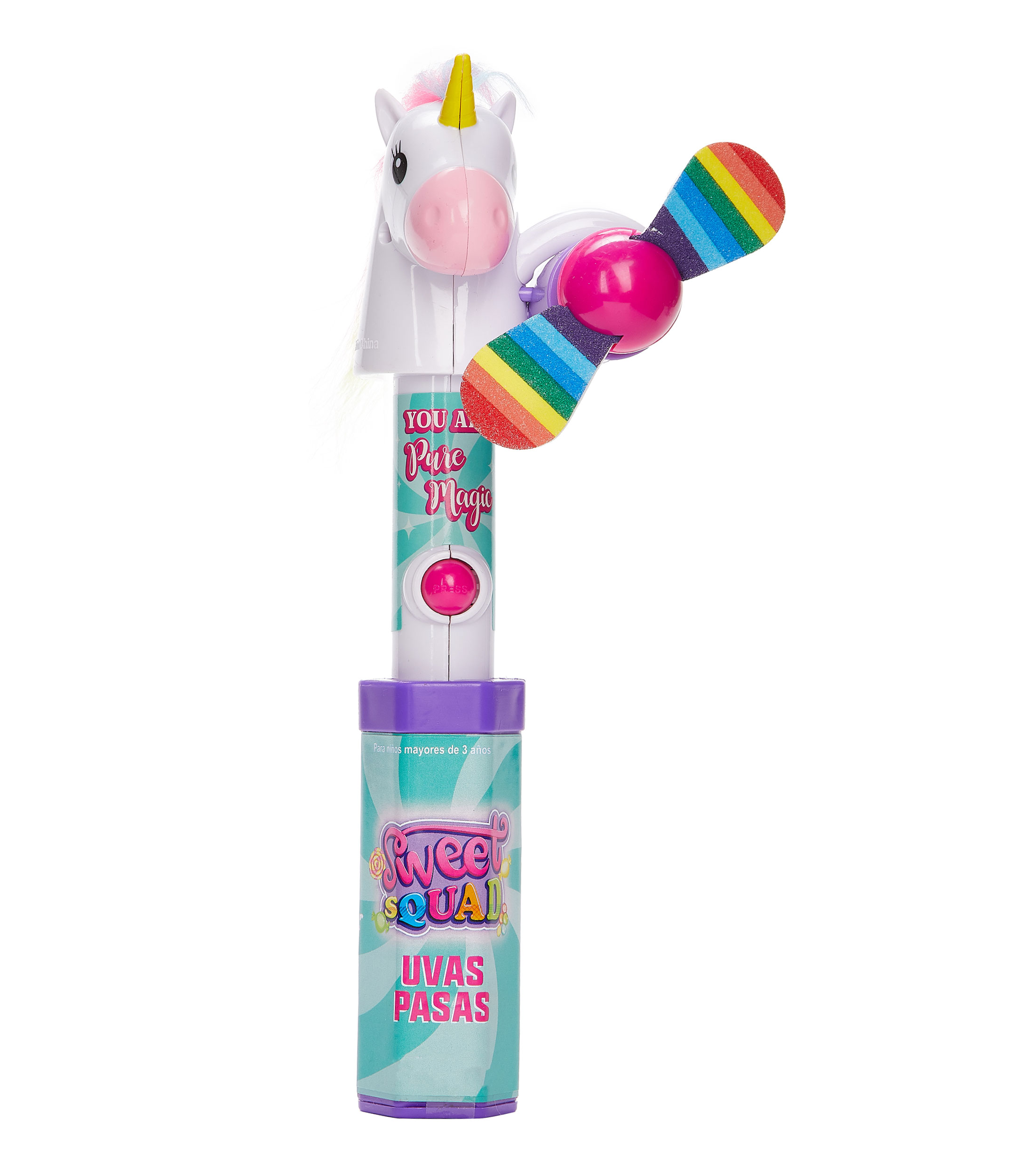 Sweet Squad Juguete ventilador Unicornio con uvas pasas, 8 g - El ...