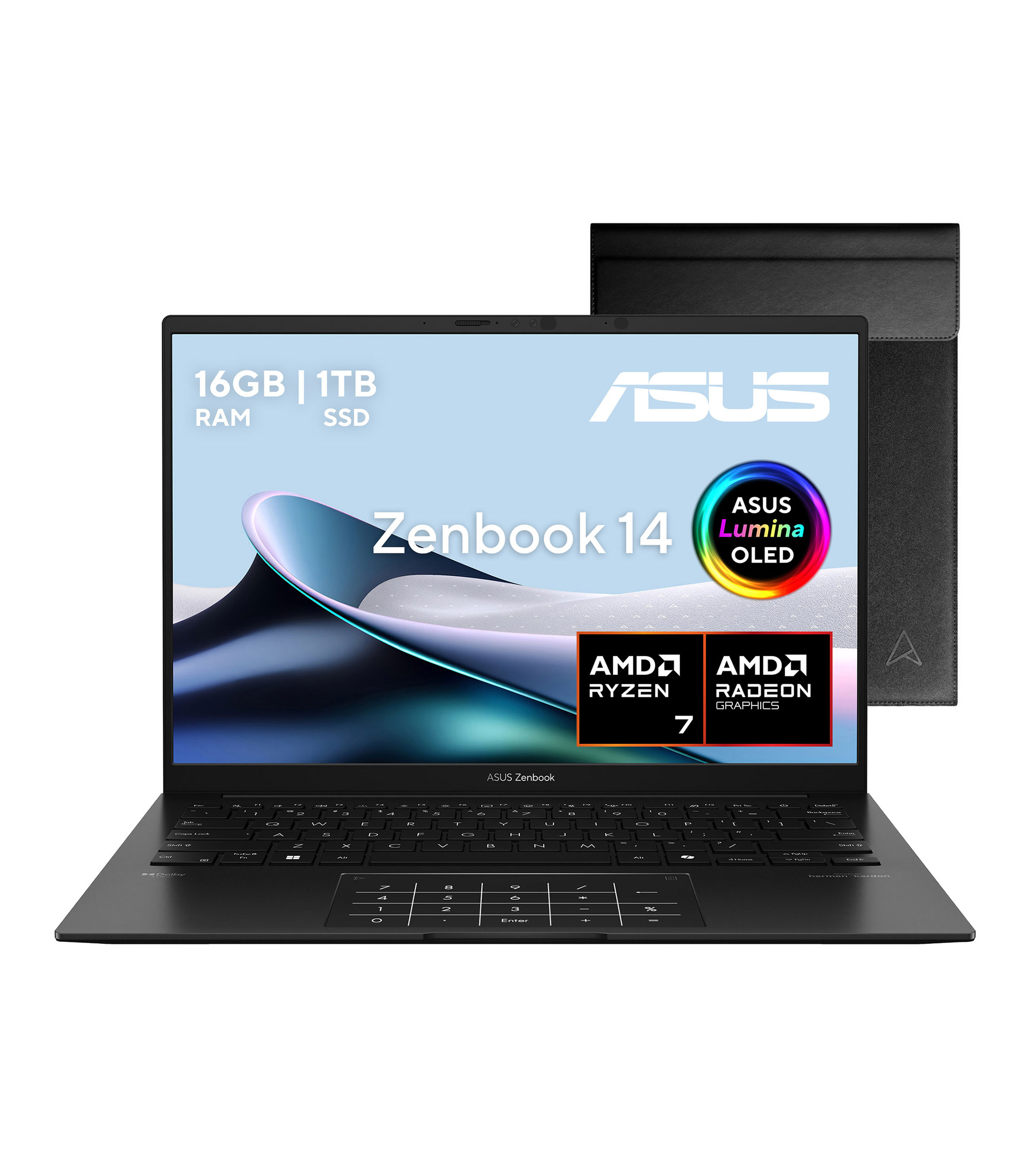 ASUS Laptop Asus Zenbook, 14", AMD Ryzen 7, 16Gb, 1TB SSD, Negro - El ...