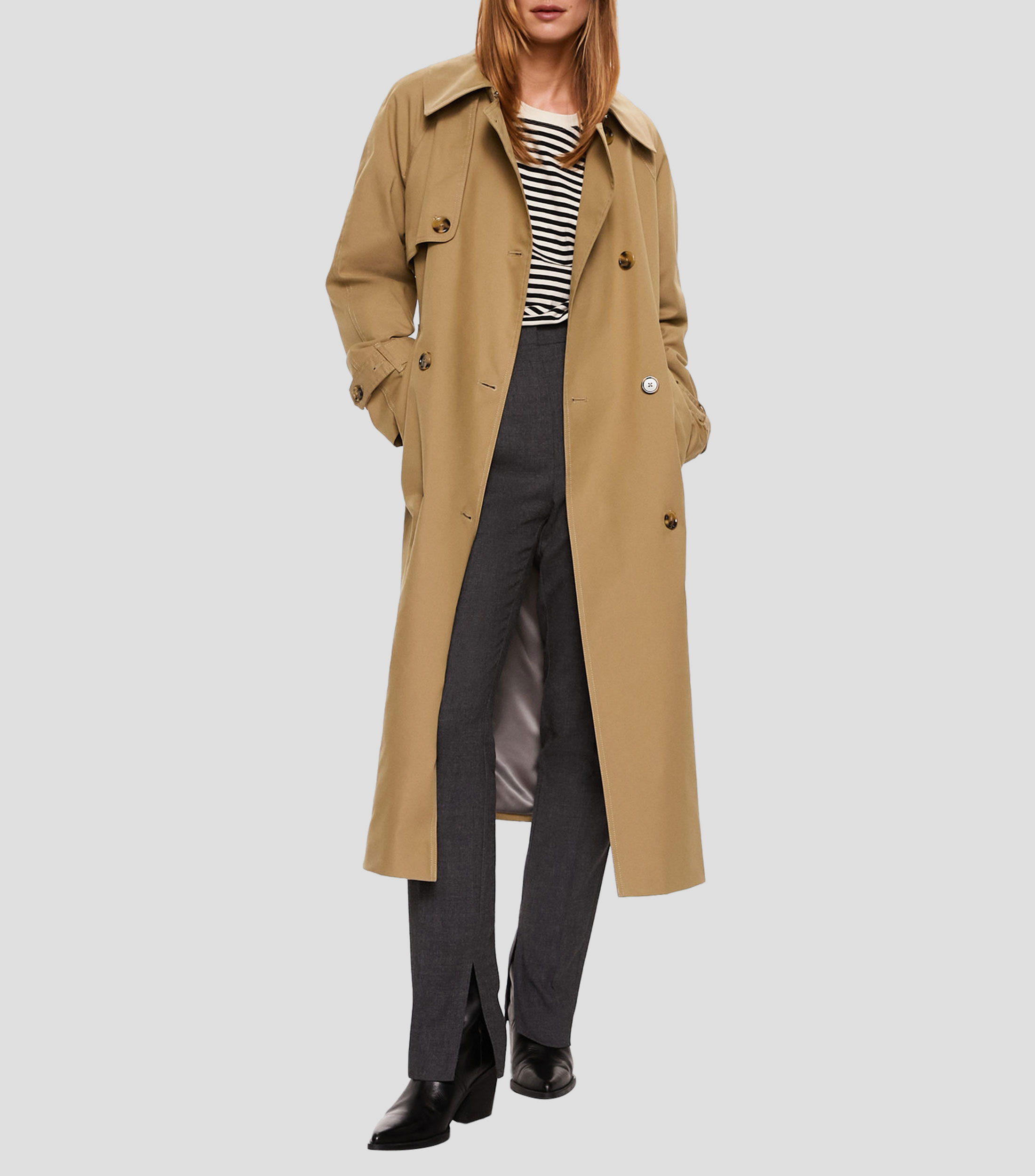 Mango Gabardina larga con botonadura cruzada Mujer - El Palacio de Hierro