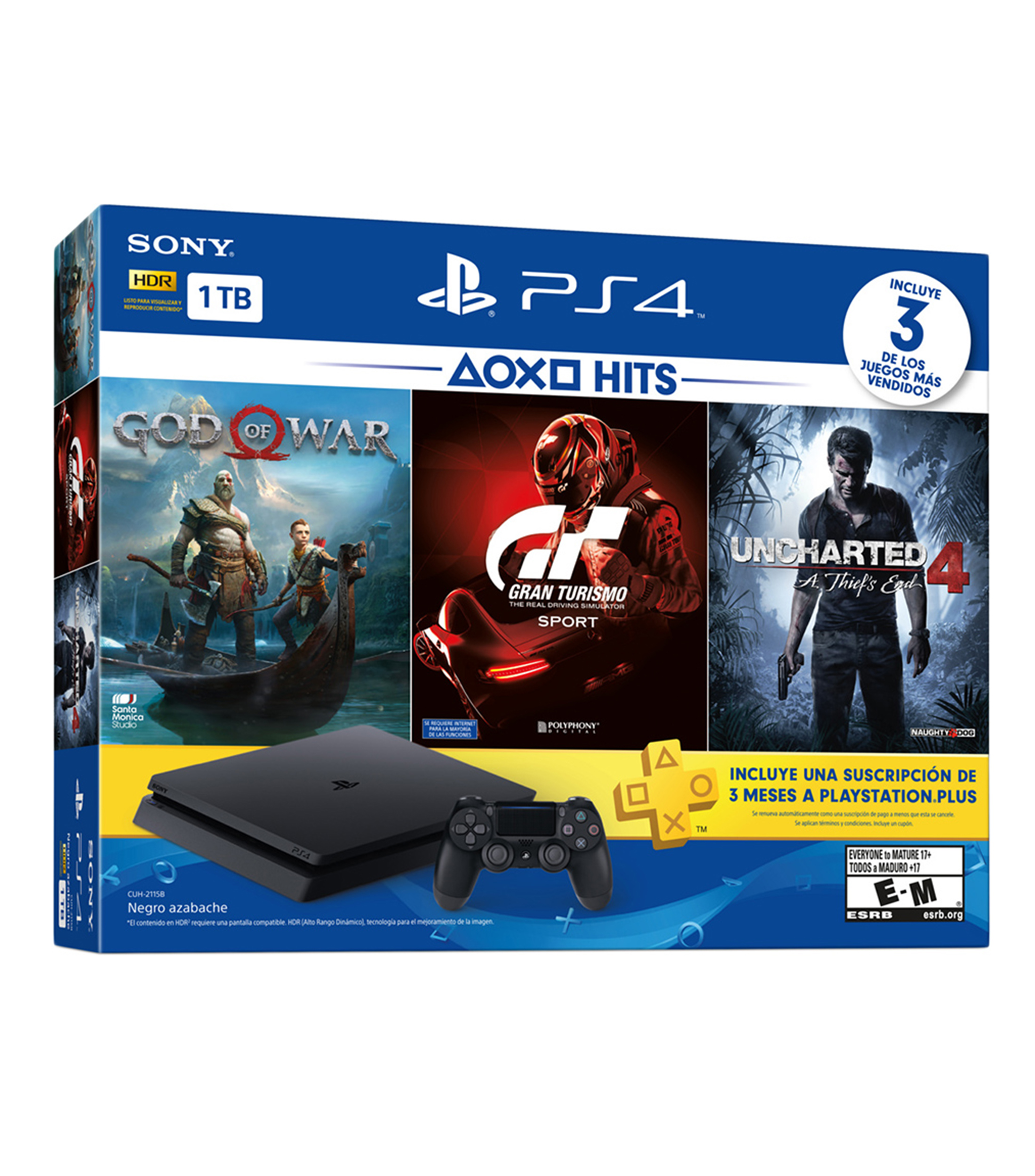 PlayStation Consola PS4 1TB + Bundle Hits 3