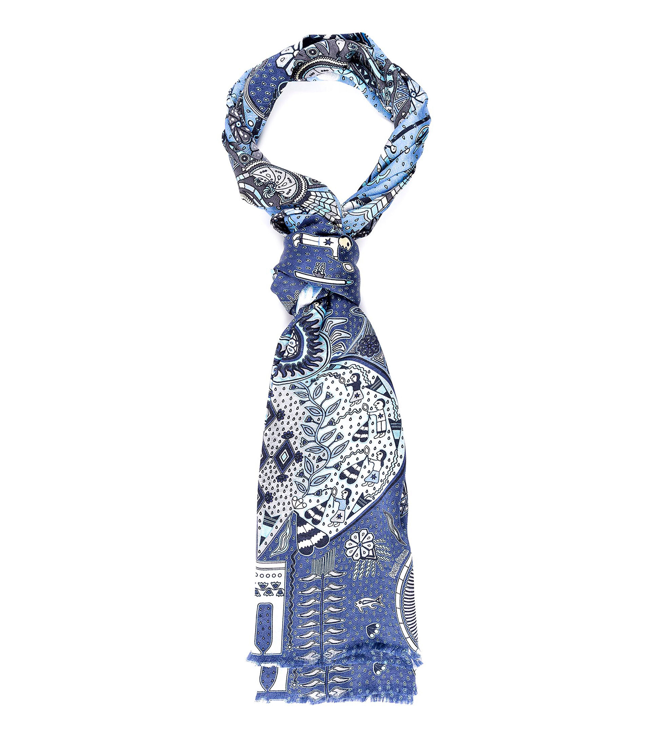 Pineda Covalin Bufanda azul marino Huichol Mujer - El Palacio de Hierro