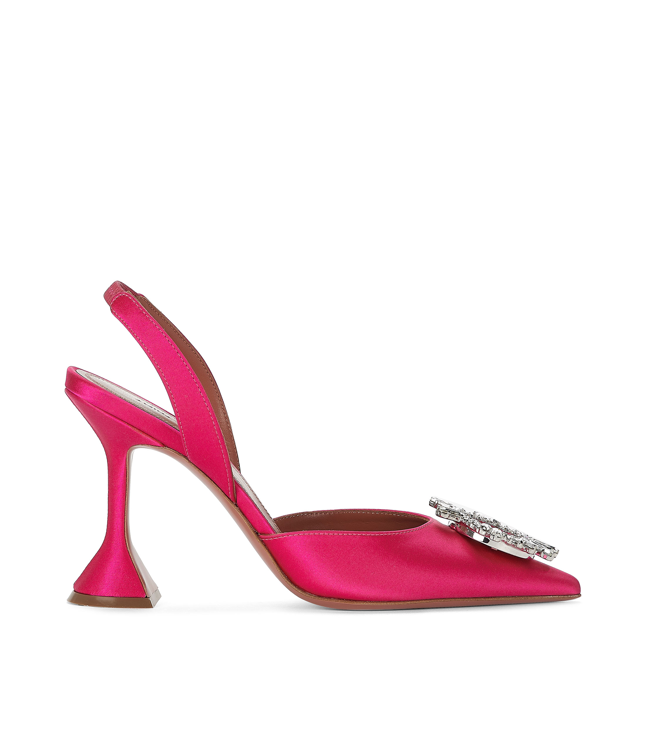 Amina Muaddi: Zapatillas slingback Begum con tacón alto de aguja Mujer ...