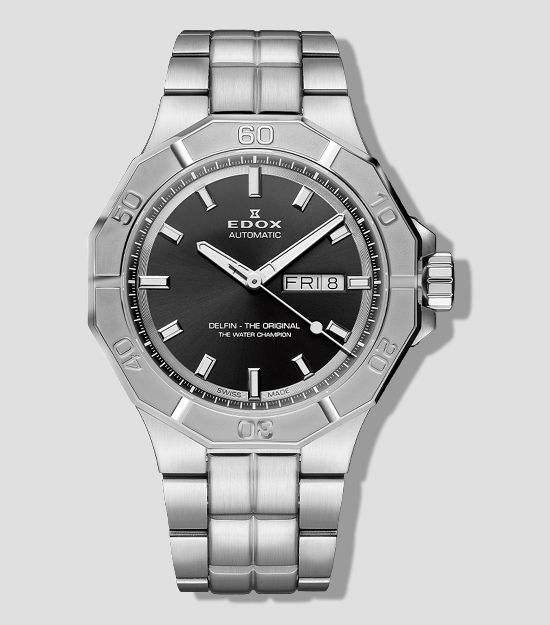 Edox Reloj para Hombre Delfin The Original Deportivo, Plateado - El ...