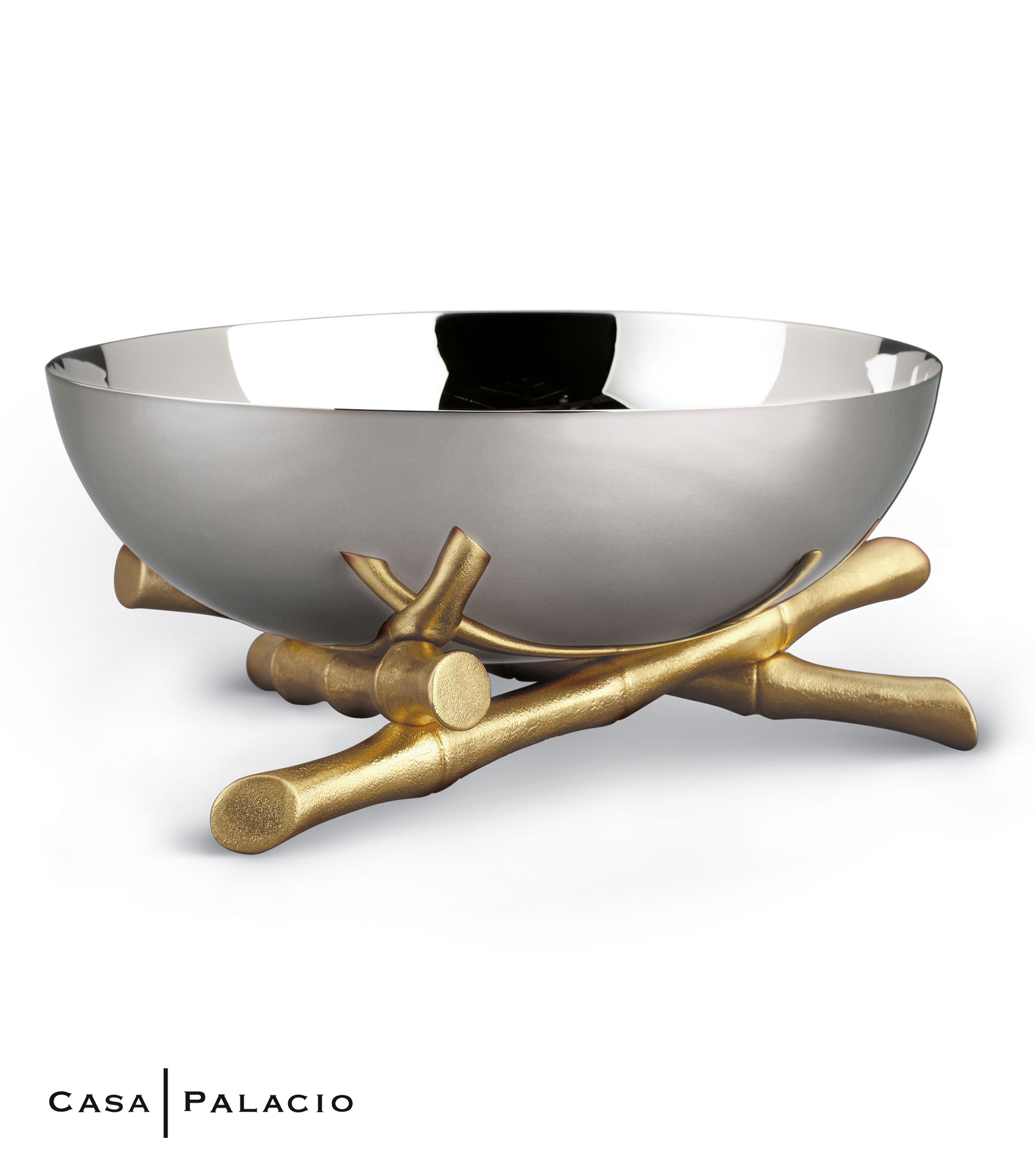 L'Objet Bowl Bambou Grande en acero inoxidable - El Palacio de Hierro