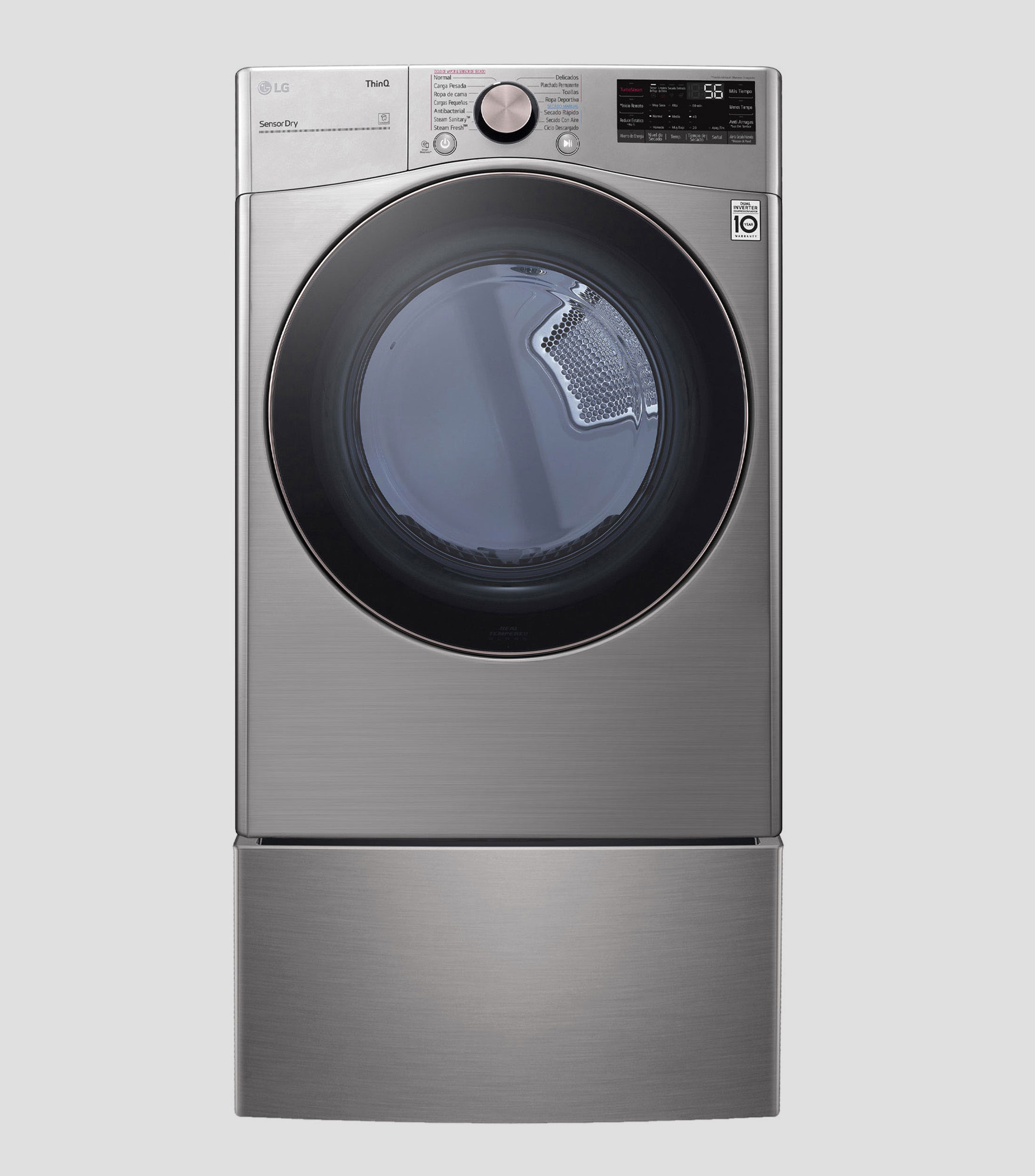 LG: Secadora a Gas 22 Kg Carga Frontal Inteligente con Pedestal ThinQ ...