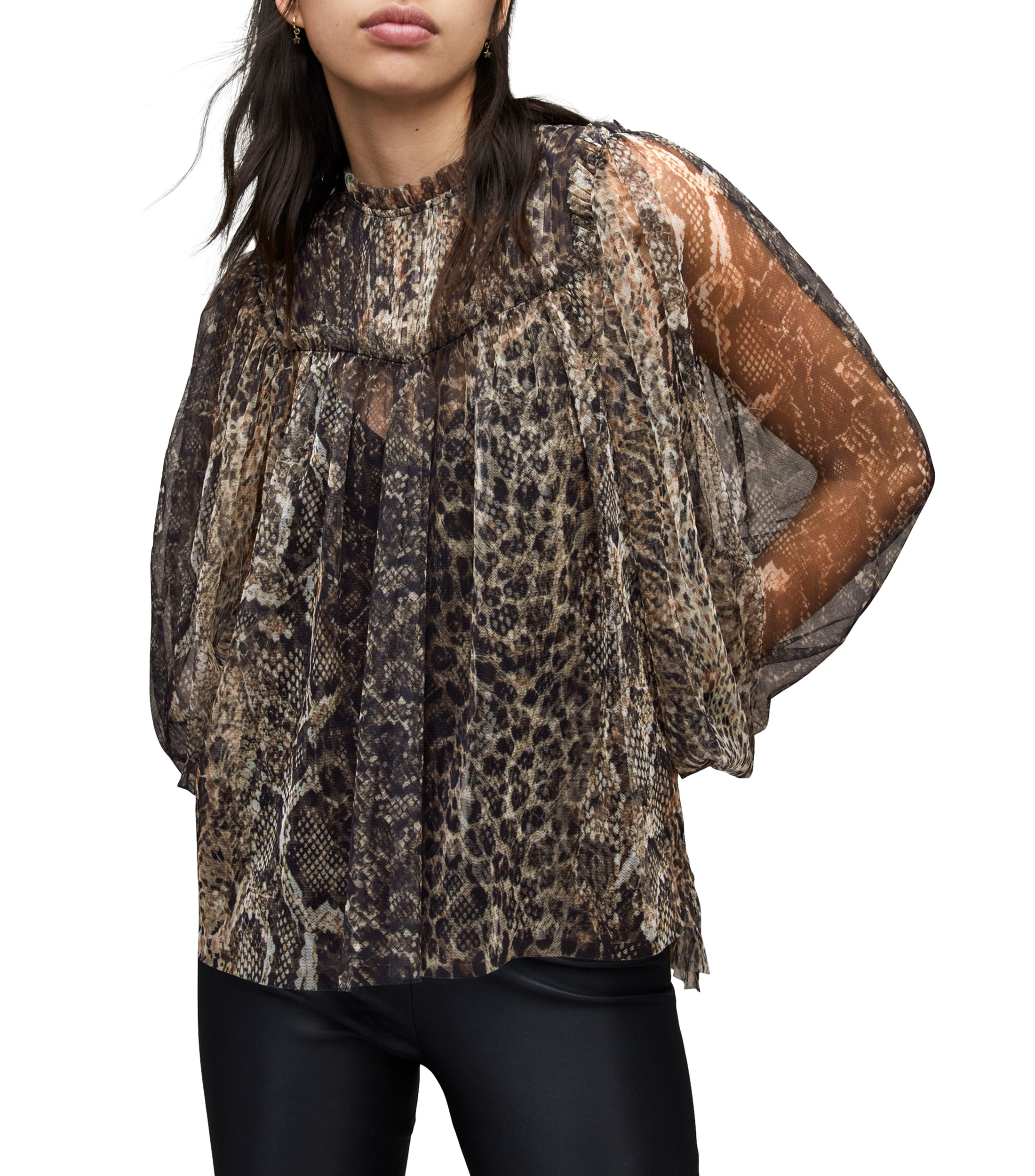 AllSaints Blusa tipo animal print manga larga Mujer - El Palacio de Hierro