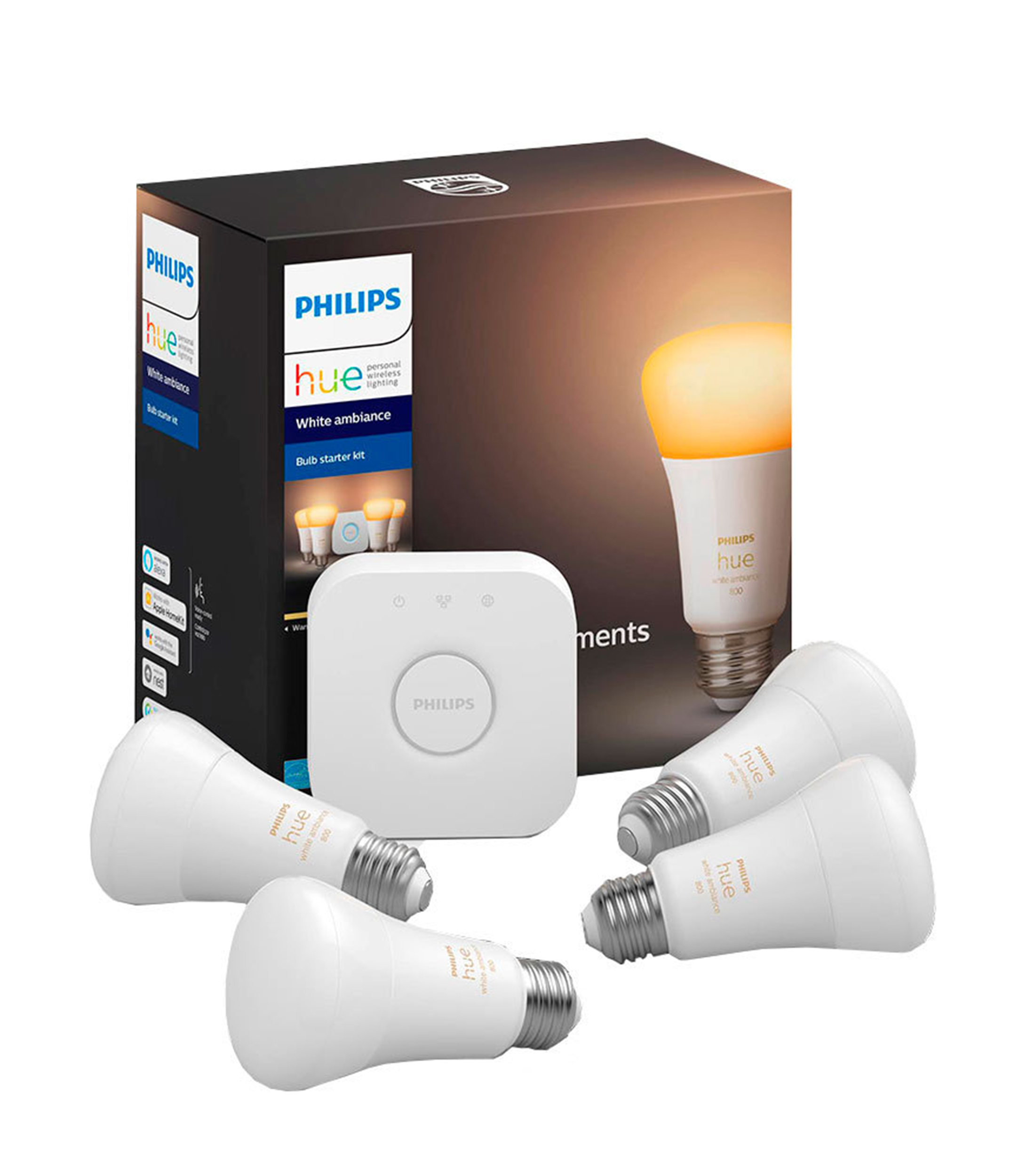 Philips Set de 4 Focos Blancos + Hue Bridge - El Palacio de Hierro