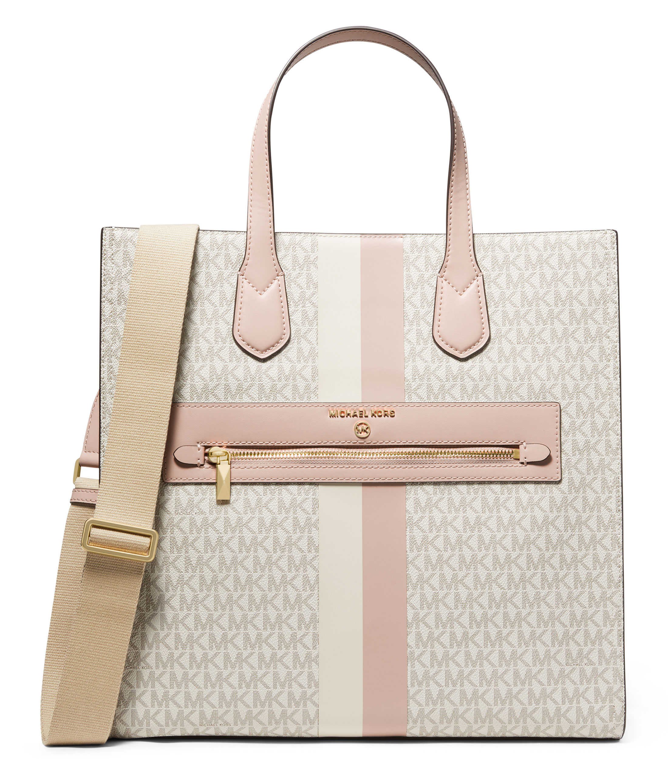 Michael Kors: Bolso Tote Beige Kempner Monogram Mujer | El Palacio de ...