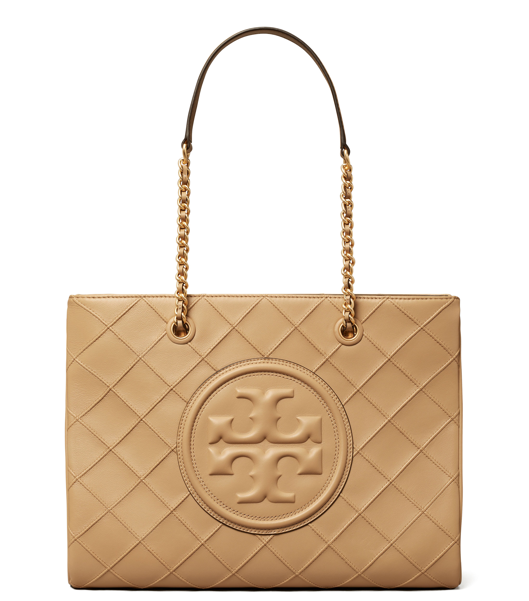Tory Burch: Bolso tote beige en piel Fleming texturizado Mujer | El Palacio de Hierro