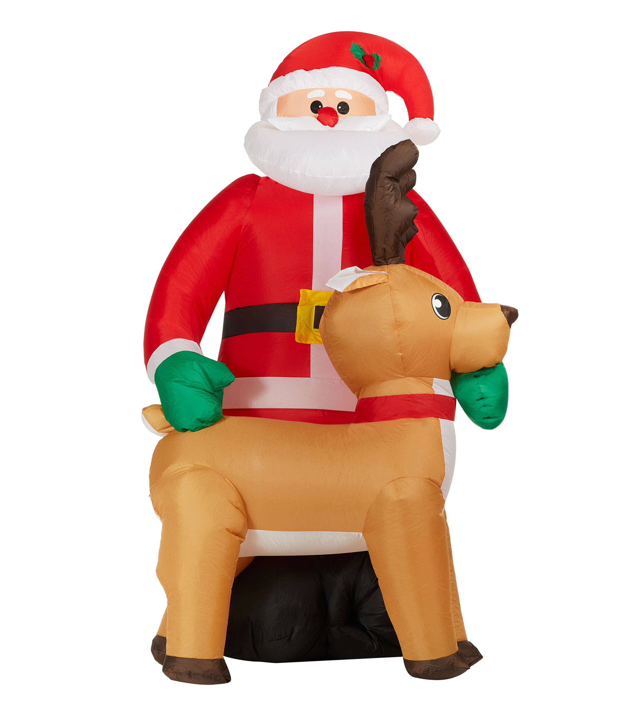 World Star Figura inflable navideña Santa Claus con Reno - El Palacio ...