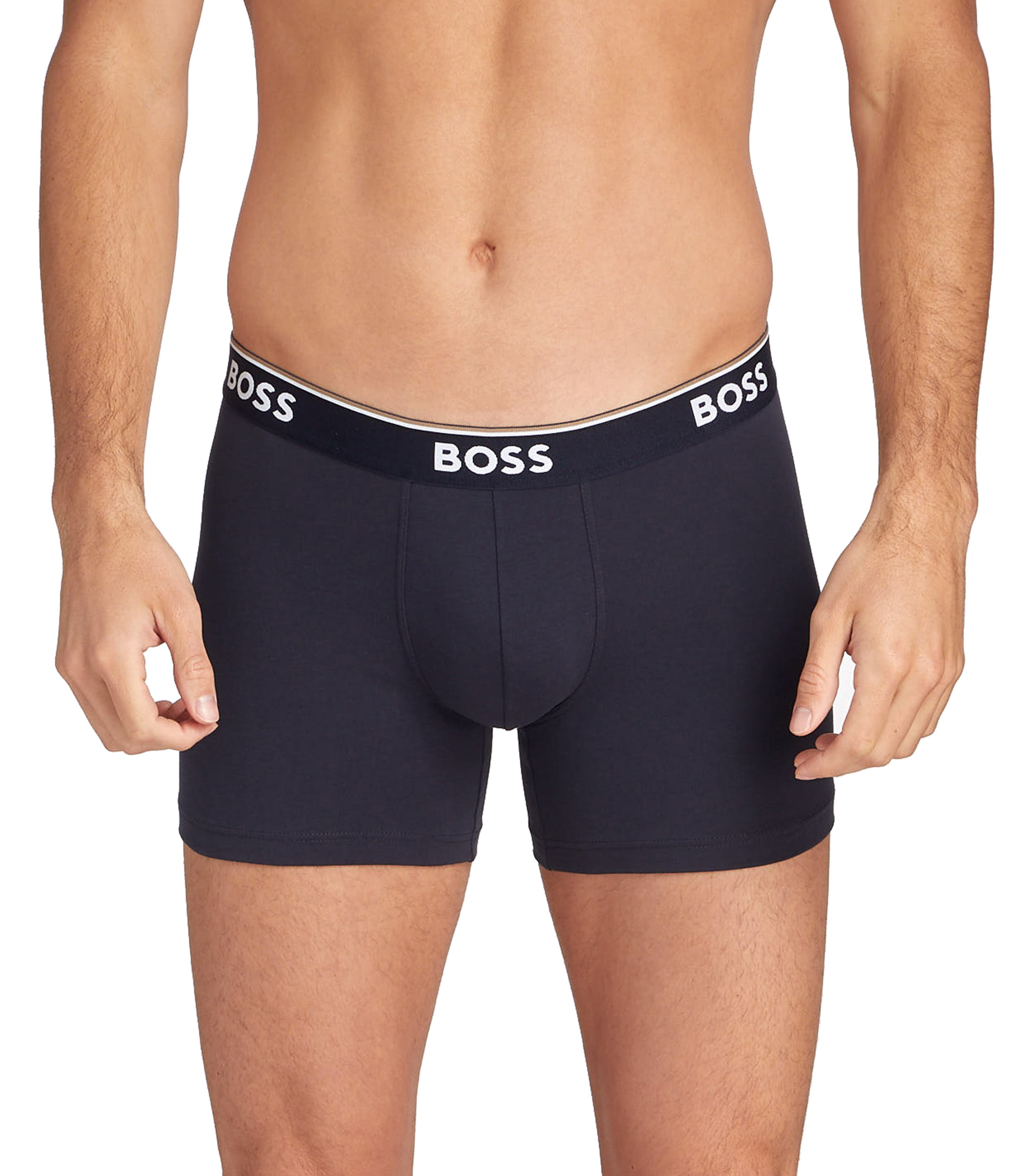Boss Paquete de tres bóxers Boss en algodón elástico con logos en la ...