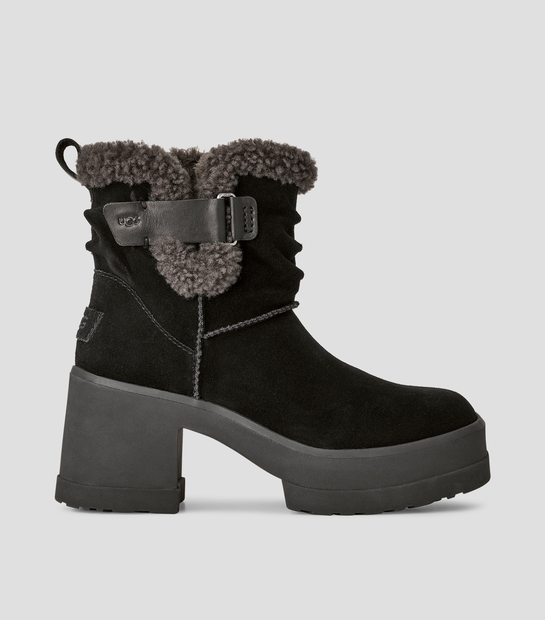 Ugg Bota de tacón alto ancho Moxy Pull On en piel Mujer |El Palacio de ...