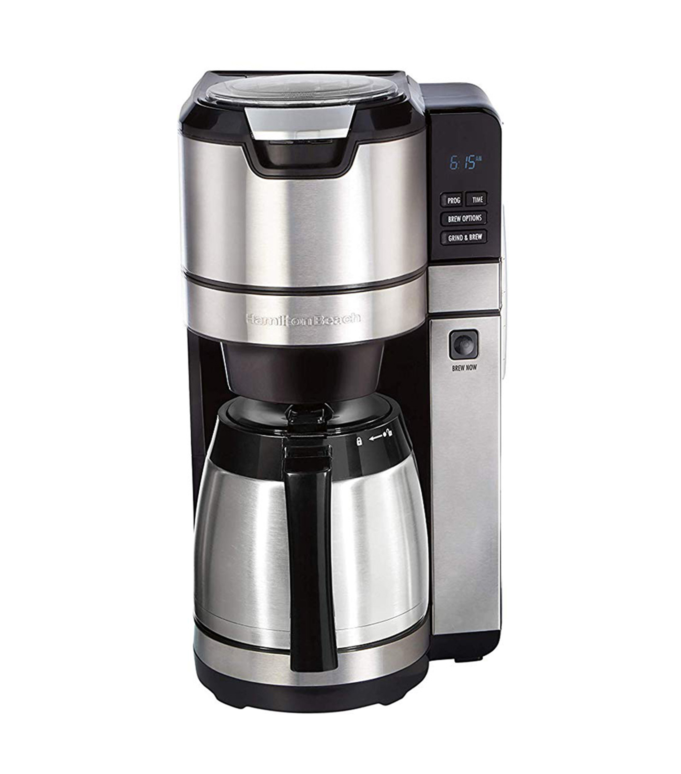 Hamilton Beach: Cafetera automática con molino para 10 tazas en acero ...