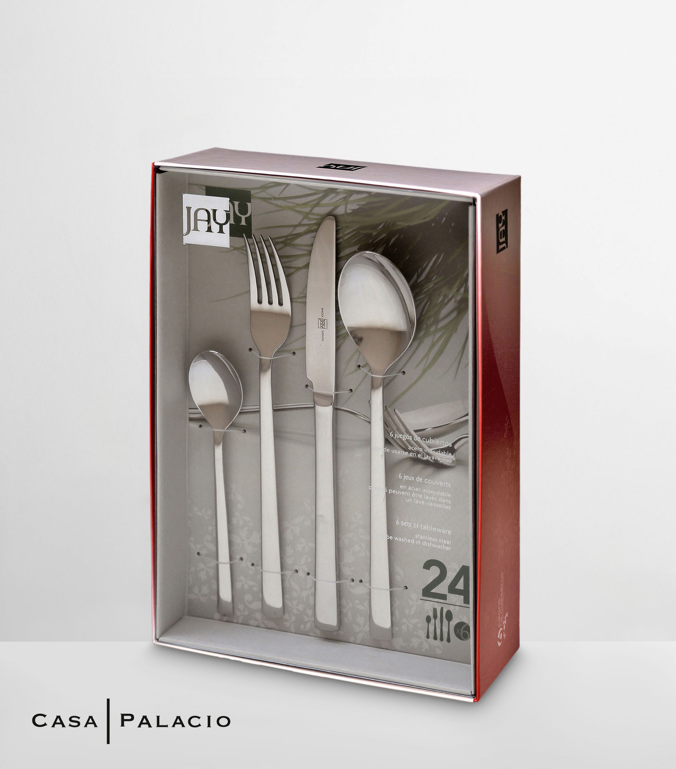 Jay Set de cubiertos 24 piezas Iris en acero inoxidable - El Palacio de ...