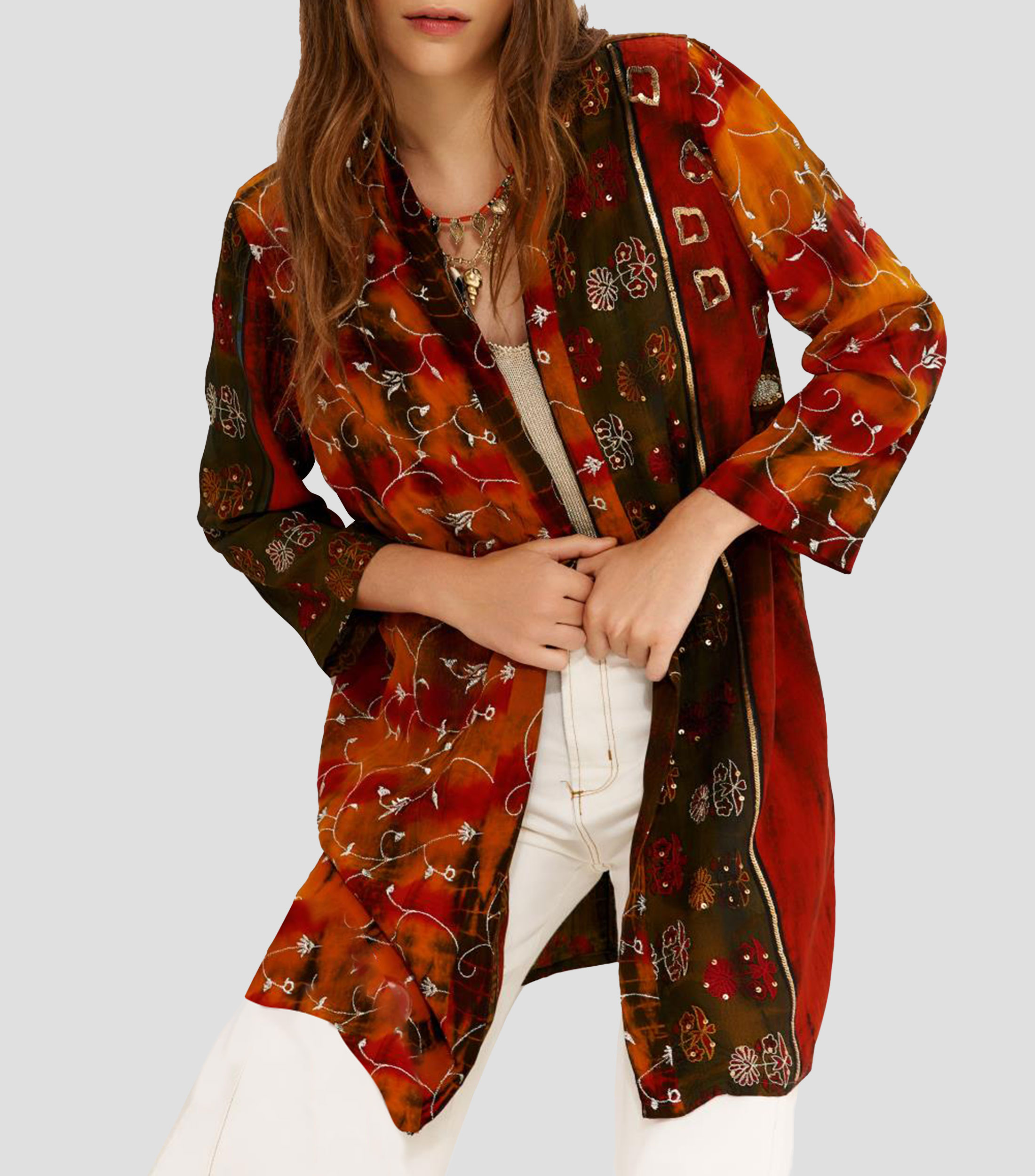 Rapsodia Saco tipo Kimono casual Jey Mandala Mujer |El Palacio de Hierro