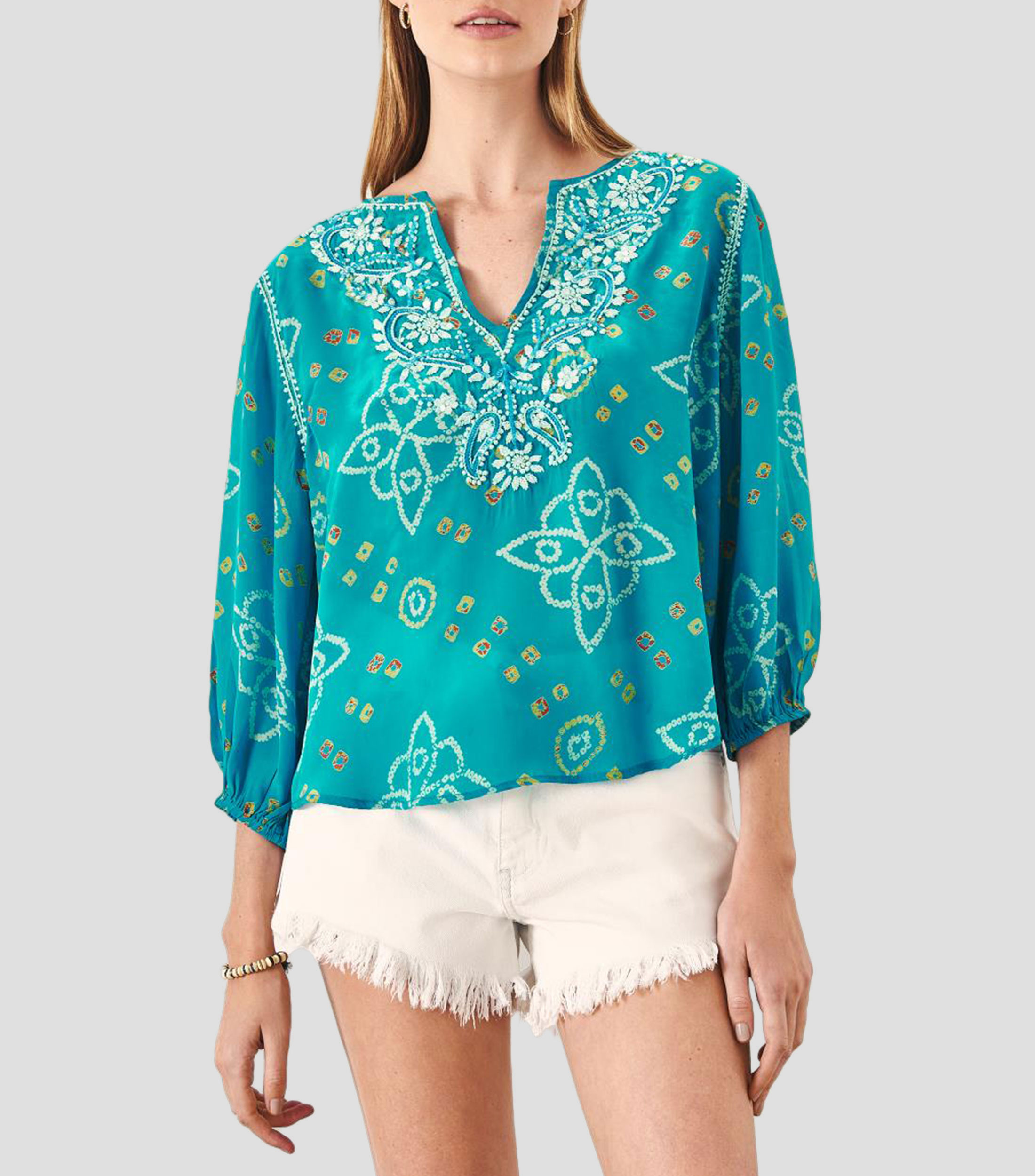 Rapsodia: Blusa manga 7,8 con bordado Mujer | El Palacio de Hierro